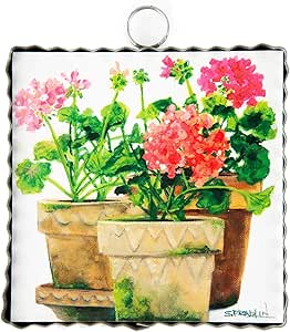 Amazon.com: The Round Top Collection - Mini Gallery Pots of Geraniums ...