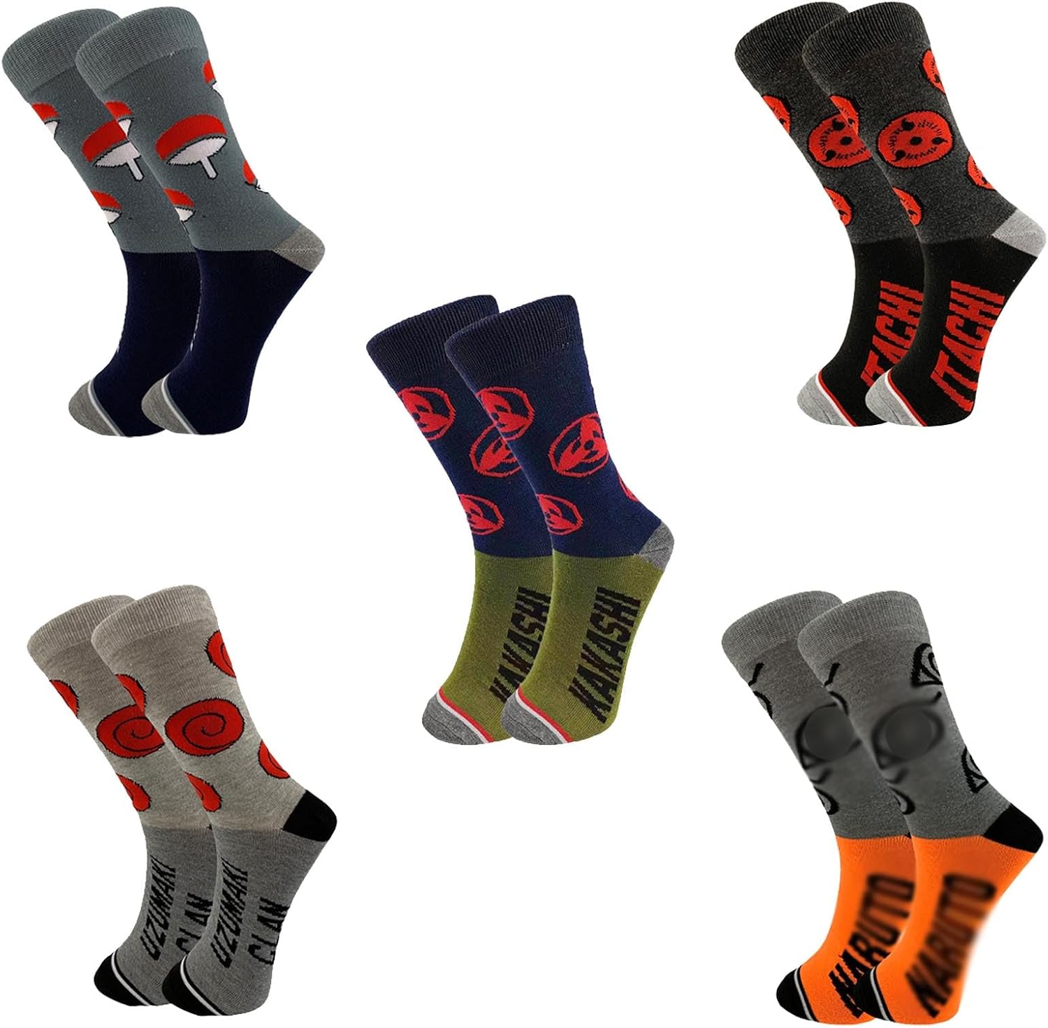 Amazon.com: Anime Ninja Socks - 5 Pair Pack - Fun and Vibrant Anime ...