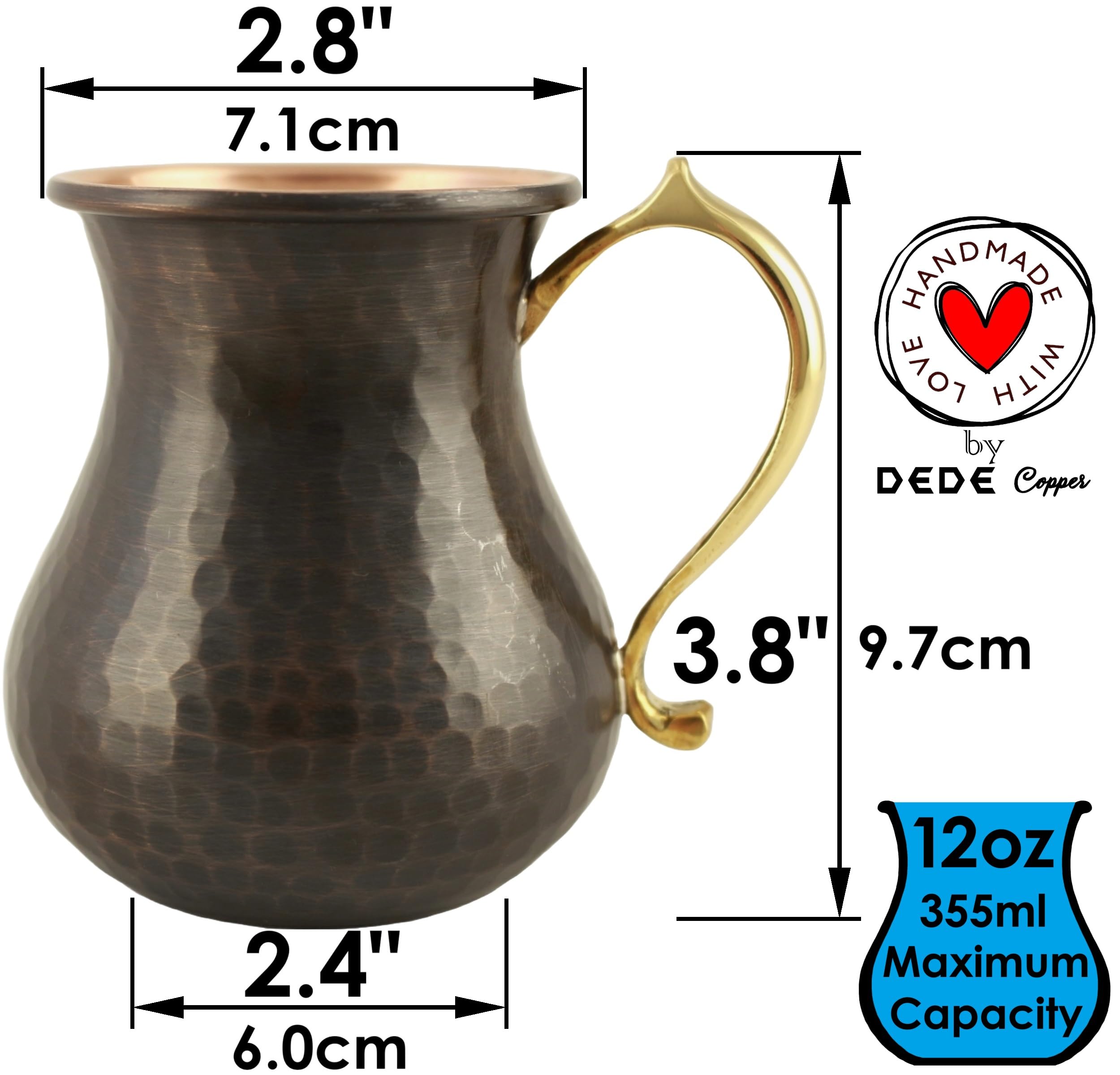 Copper Mug Copper Cups DEDE Copper - CC Series (20 Oz) - Super Heavy ...