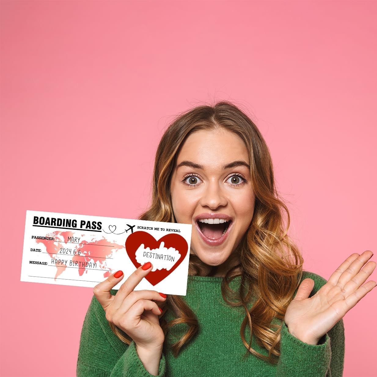 Best Gift Idea - Red Surprise Reveal Card, 1 Set Scratch-Off Review