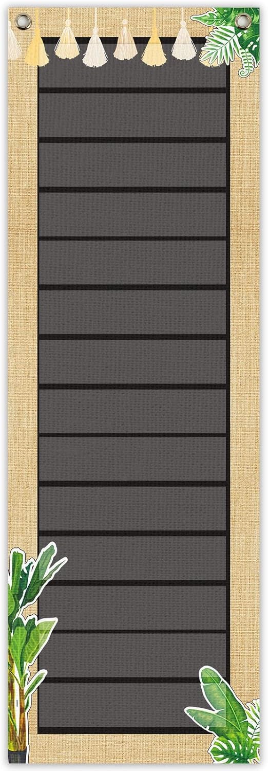 Amazon.com: Tevxj Eucalyptus Daily Schedule Pocket Chart for Classroom ...