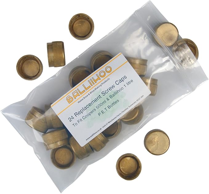 Gold Screw Caps for 1L PET Bottles and Coopers Plastic Beer Bottles ...