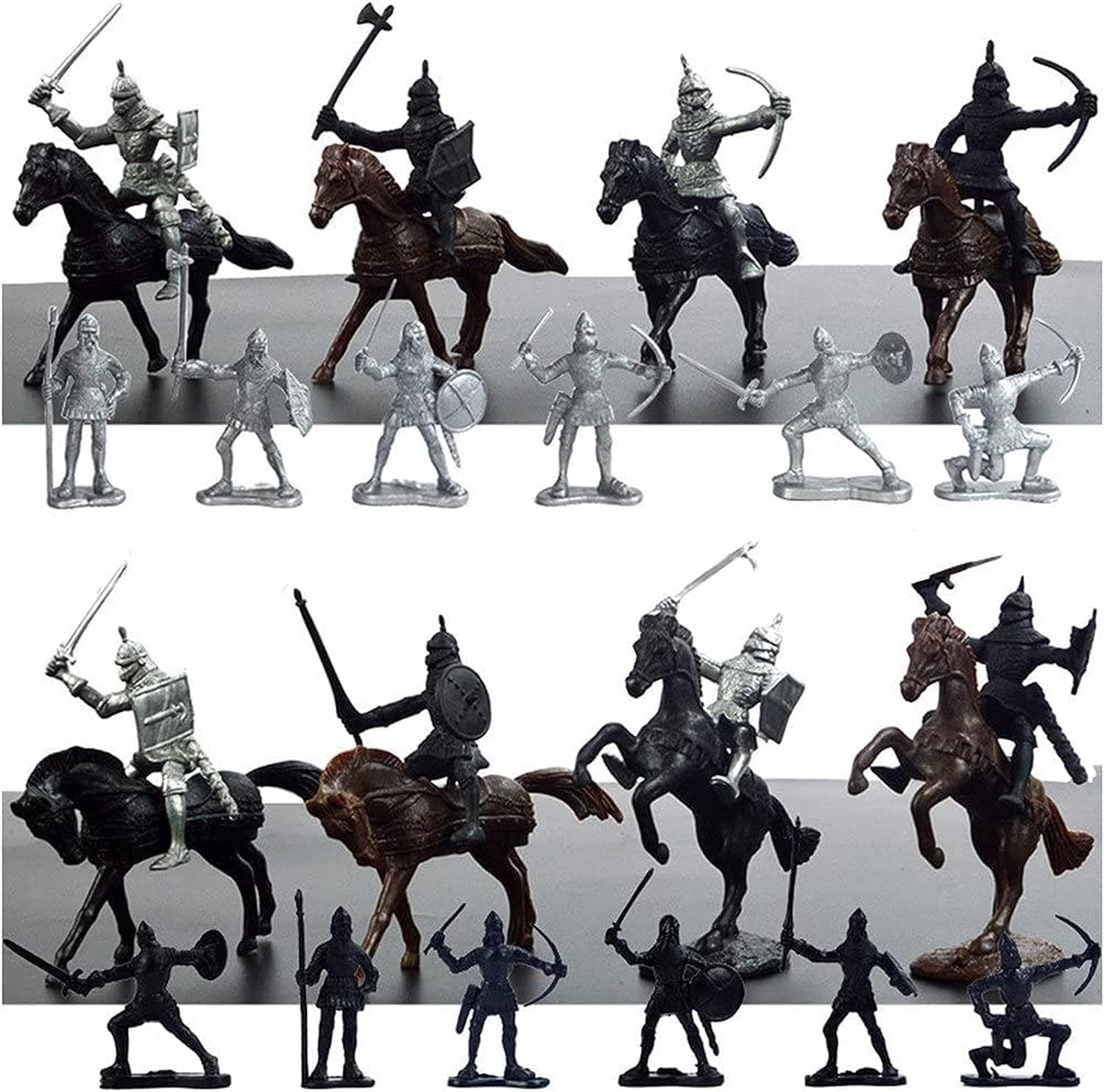 Amazon.com: 28 Pieces Knight & Horses Soldier Toys Army Men Action ...