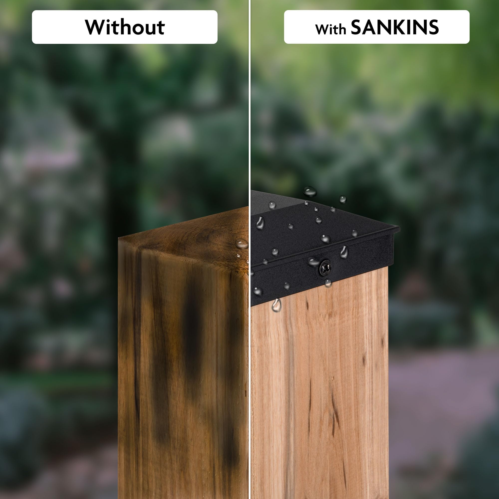 Snapklik.com : 5-1/2"x5-1/2" Wood Fence Post Caps, Outdoor Decorative ...