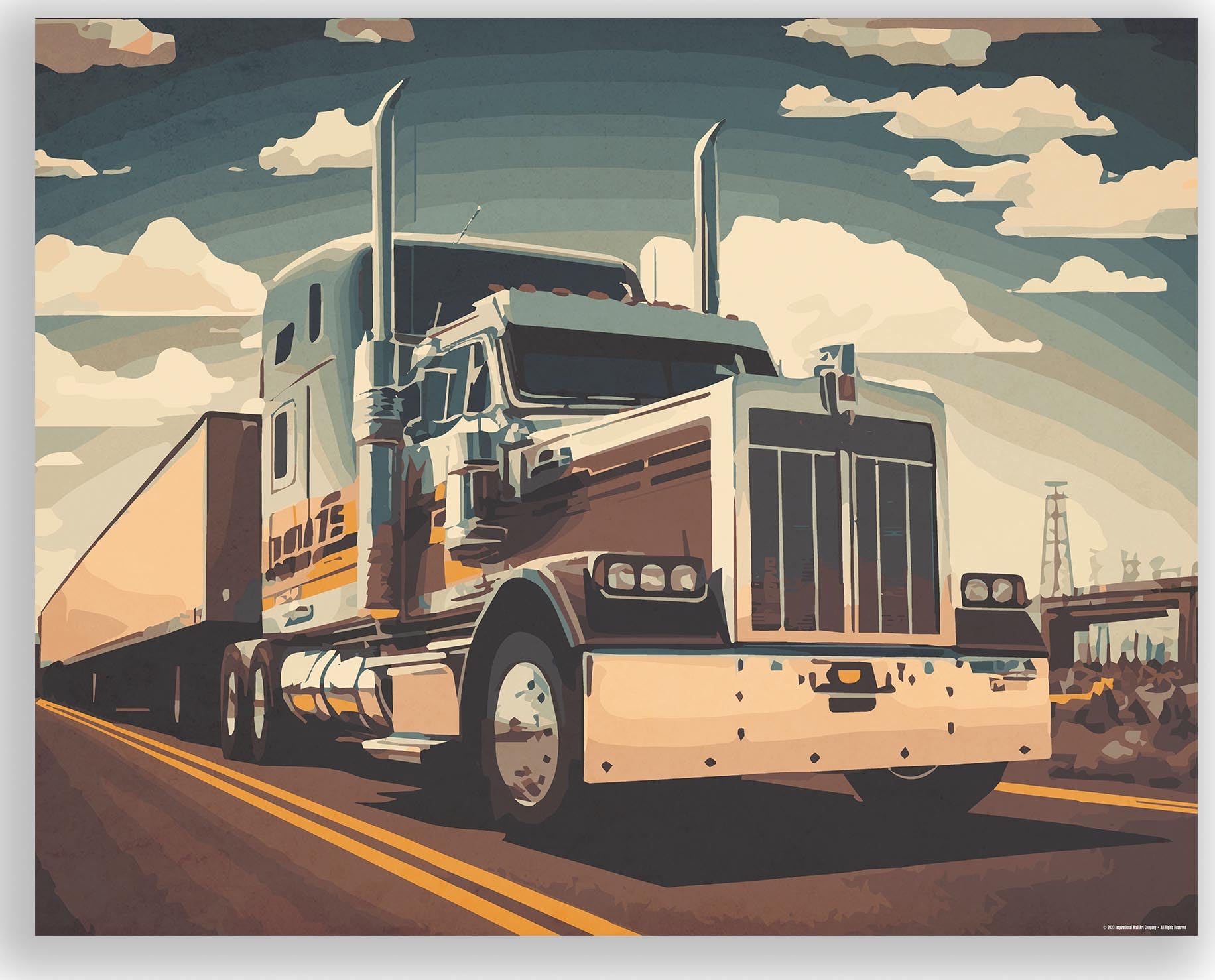 Amazon.com: Inspirational Wall Art Co. - Blue Skies | Vintage Semi ...