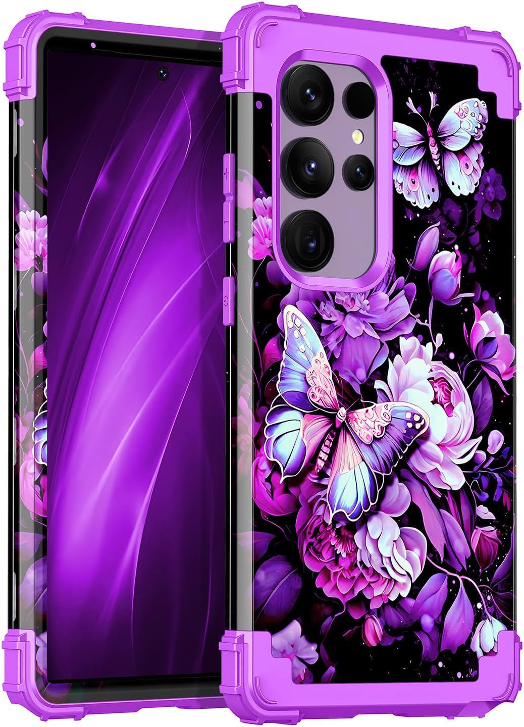 Amazon.com: Miqala for Galaxy S24 Ultra 5G Case,Glow in The Dark Three Layer Heavy Duty ...