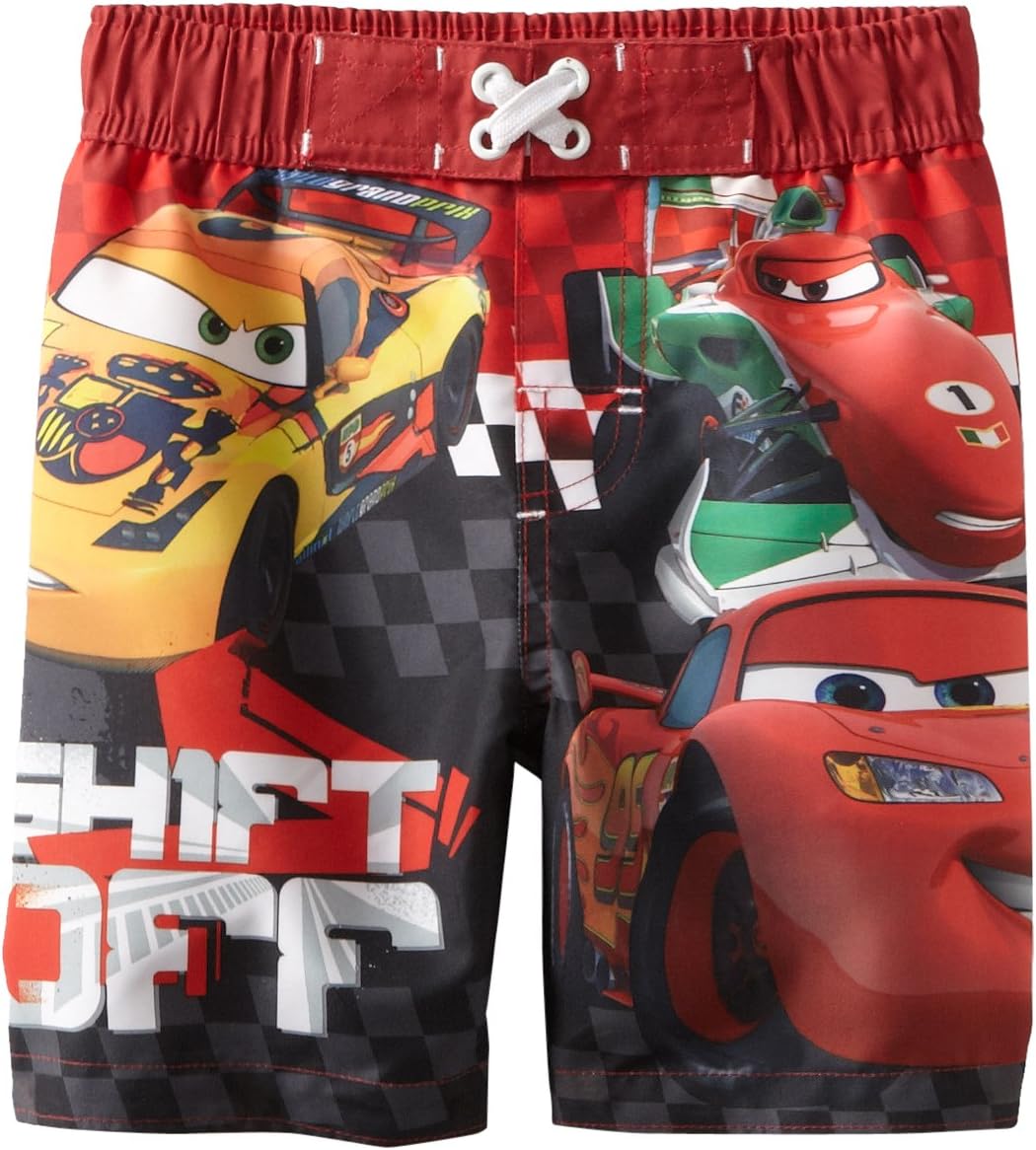Amazon.com: Disney Little Boys' Cars Swim Trunk, Multi, 2T: Fashion ...