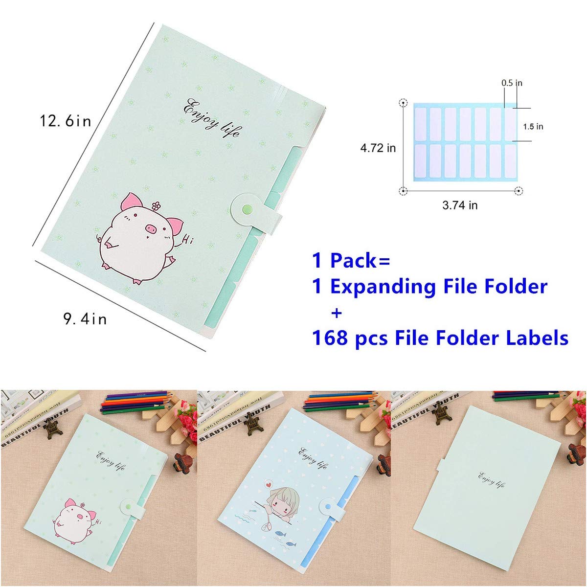 Snapklik.com : 1 Pcs Cute Cartoon Plastic A4 Expanding File Folder ...