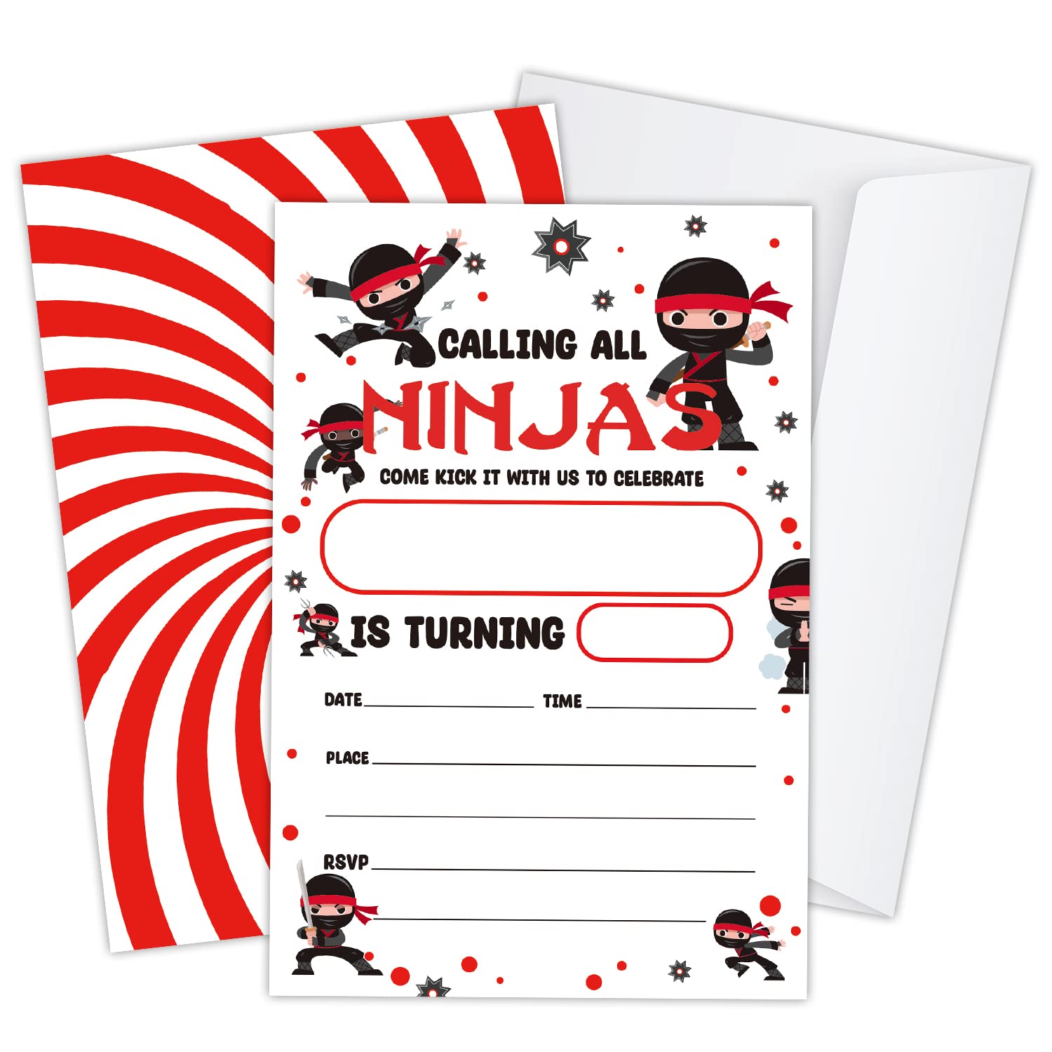 Amazon.com : Calling All Ninjas Birthday Invitations, Ninja Birthday ...