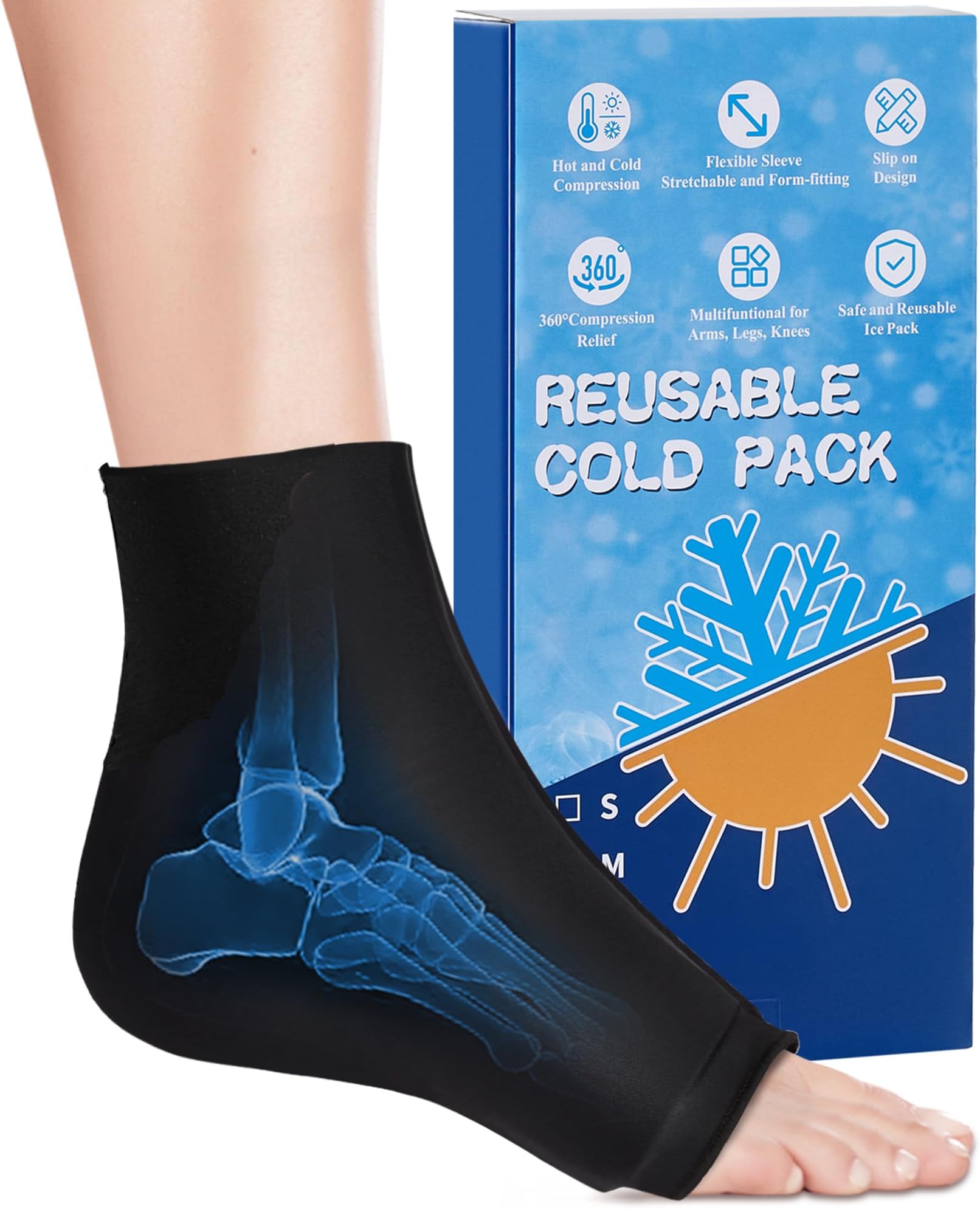 Amazon.com: NOVASPORT Ankle Foot Ice Pack Wrap for Injuries, Reusable ...