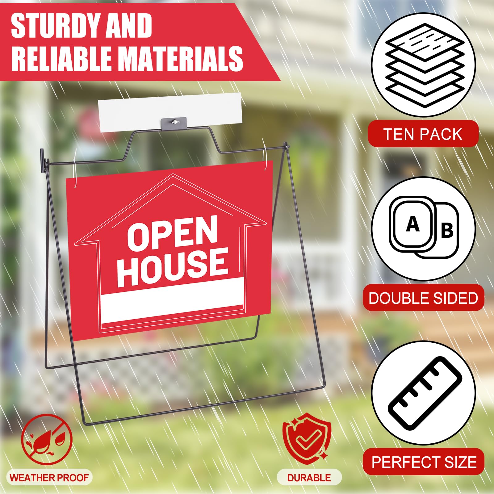 Tandefio 10 Pcs Open House Signs Set 5 Pcs 30'' x 28''A Shape Frame ...