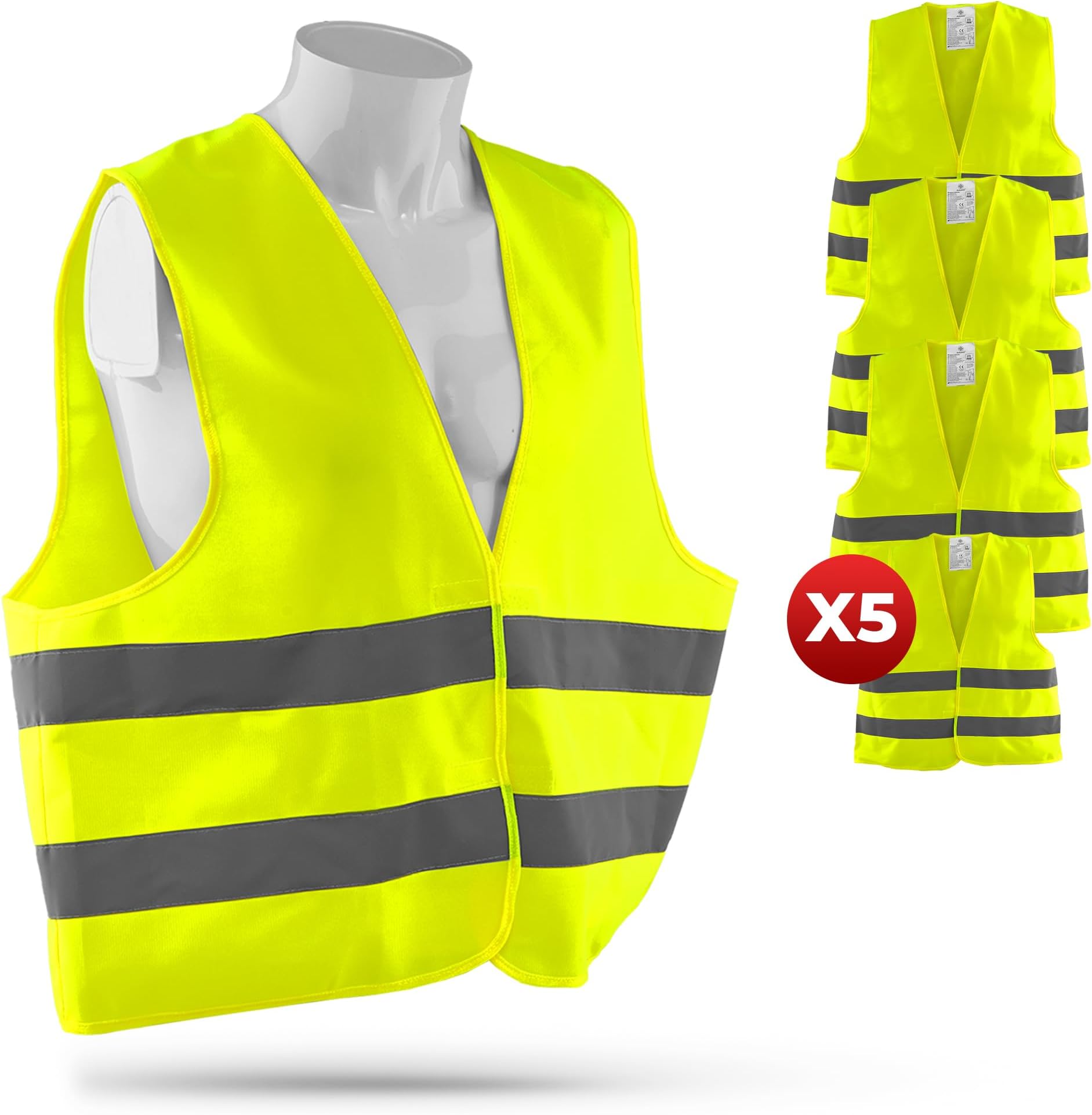 HELDENWERK Auto Warnweste 4er Set für Erwachsene europaweit einsetzbar ...