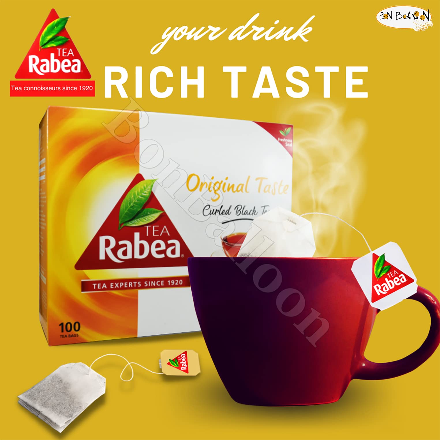 Rabea Tea Rabea Original Taste Tea 200 Tea Bags X 12 جملة