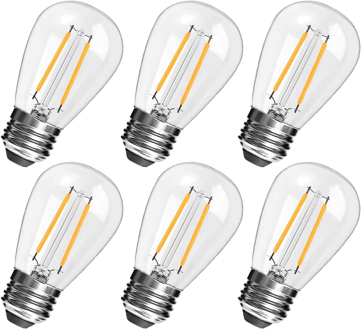 Spacelumen E27 Screw Bulb, S14 Vintage Edison LED Light Bulb, 2W 2700K ...