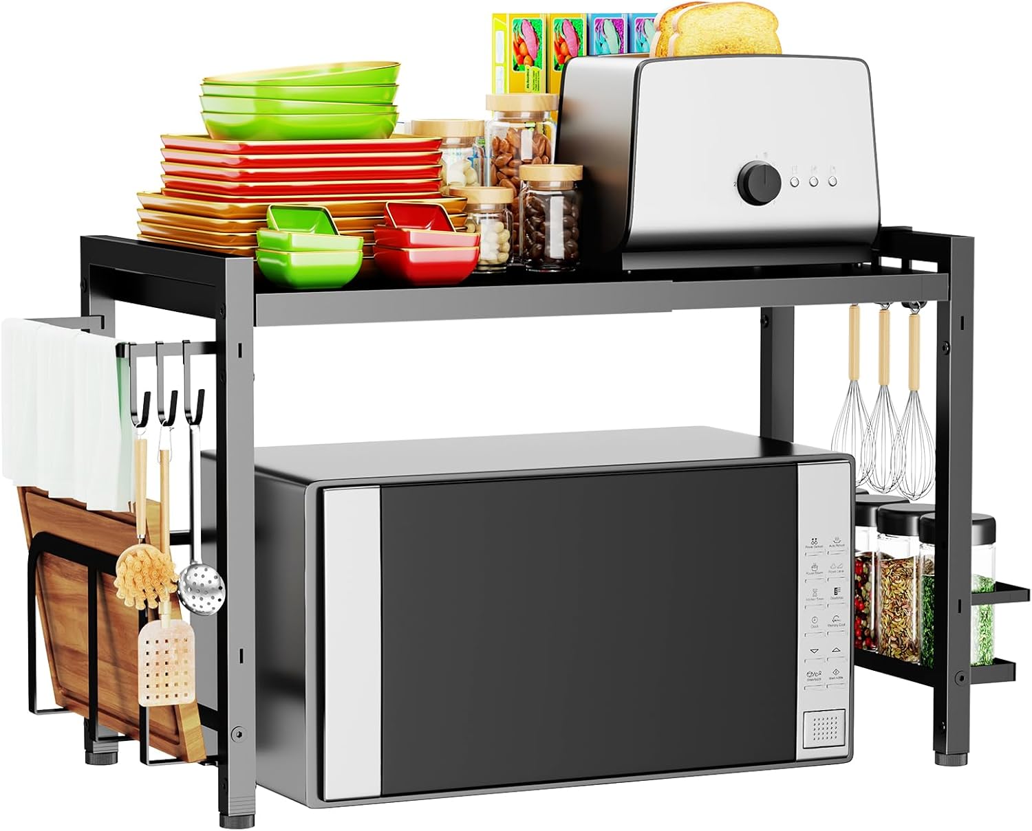 Amazon.com: DOLALIKE Microwave Oven Rack, Expandable Microwave Stand ...