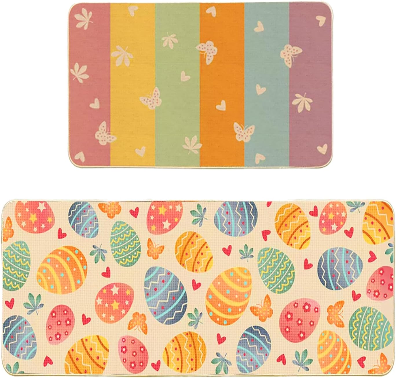 Amazon.com: Teusicathe Colourful Eggs Easter Kitchen Mats Set of 2 ...