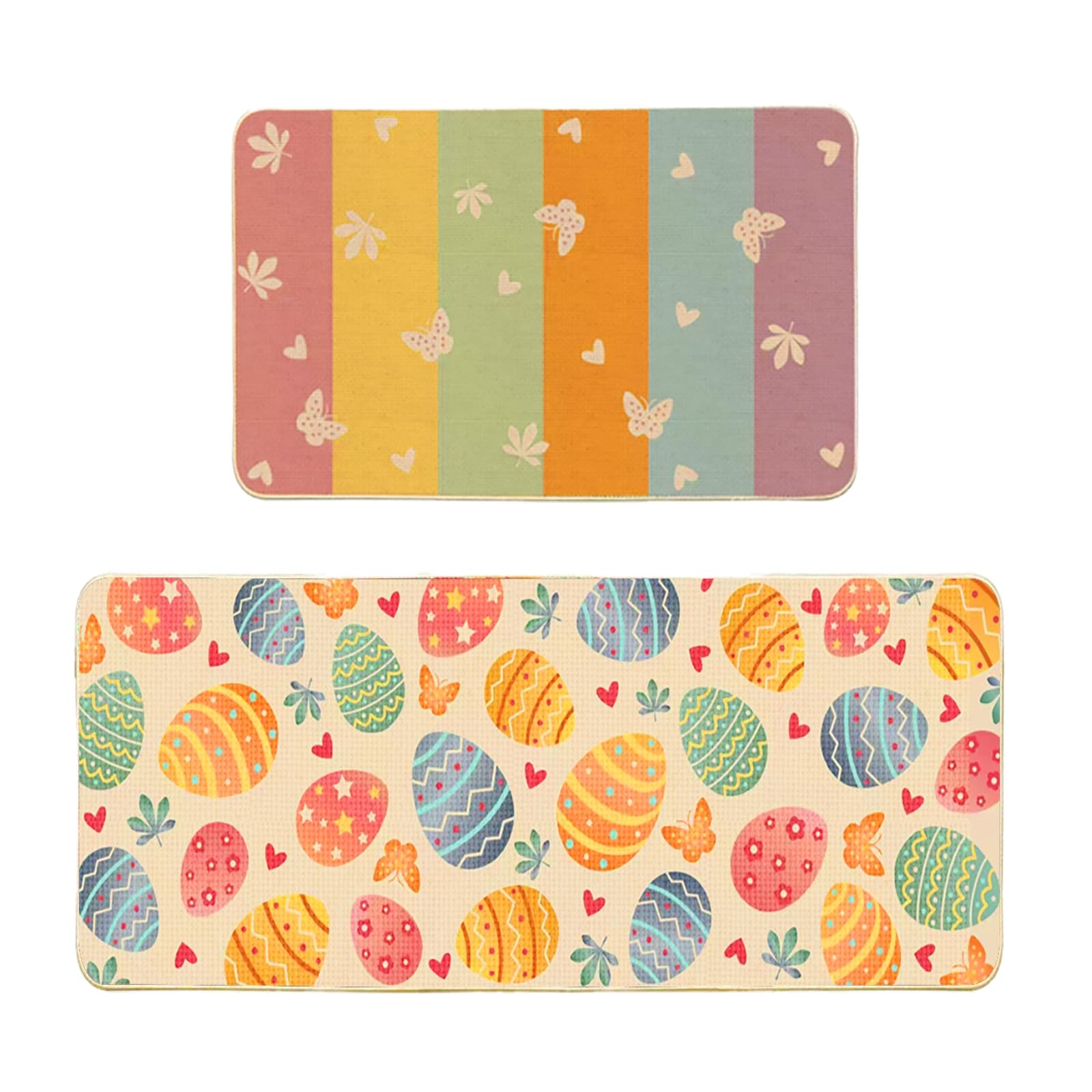 Amazon.com: Teusicathe Colourful Eggs Easter Kitchen Mats Set of 2 ...