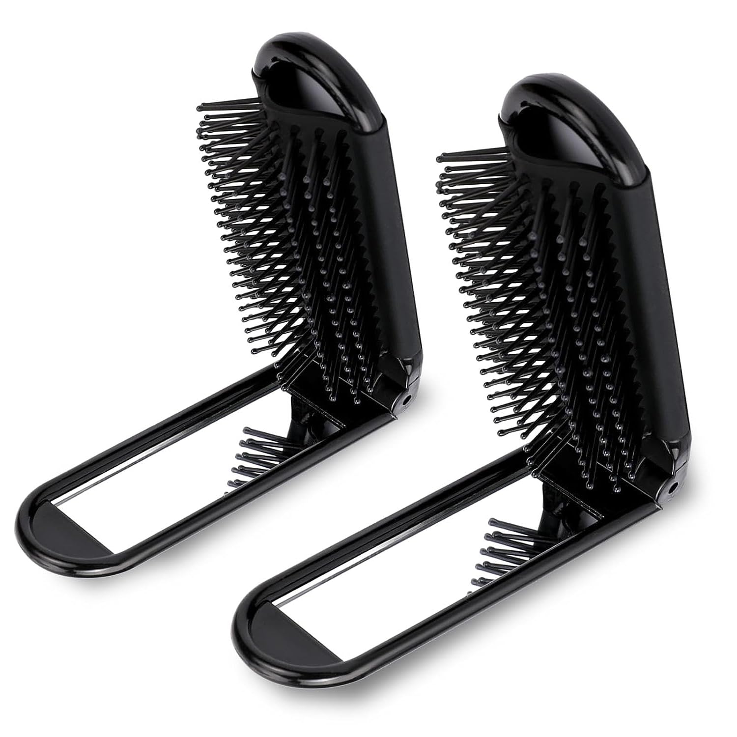 Amazon.com : Mini Hair Brush with Mirror, 2 Pack Portable Folding Wet ...
