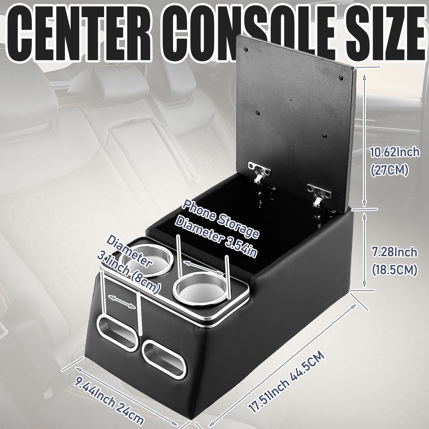 Upgrade Universal Center Console Organizer with Storage & Cup Holder ...