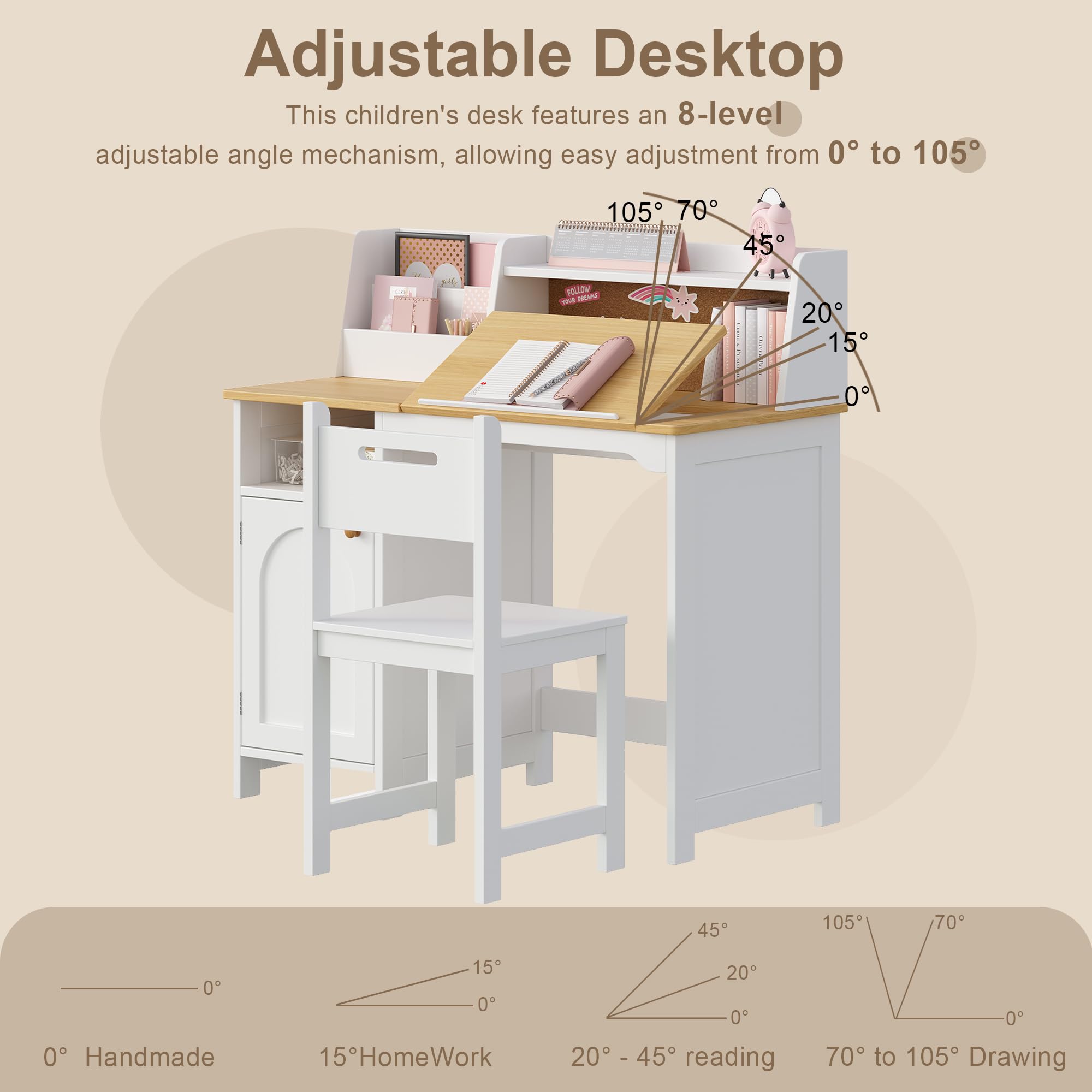 Snapklik.com : Treocho Kids Study Desk And Chair Set, Kids Desk