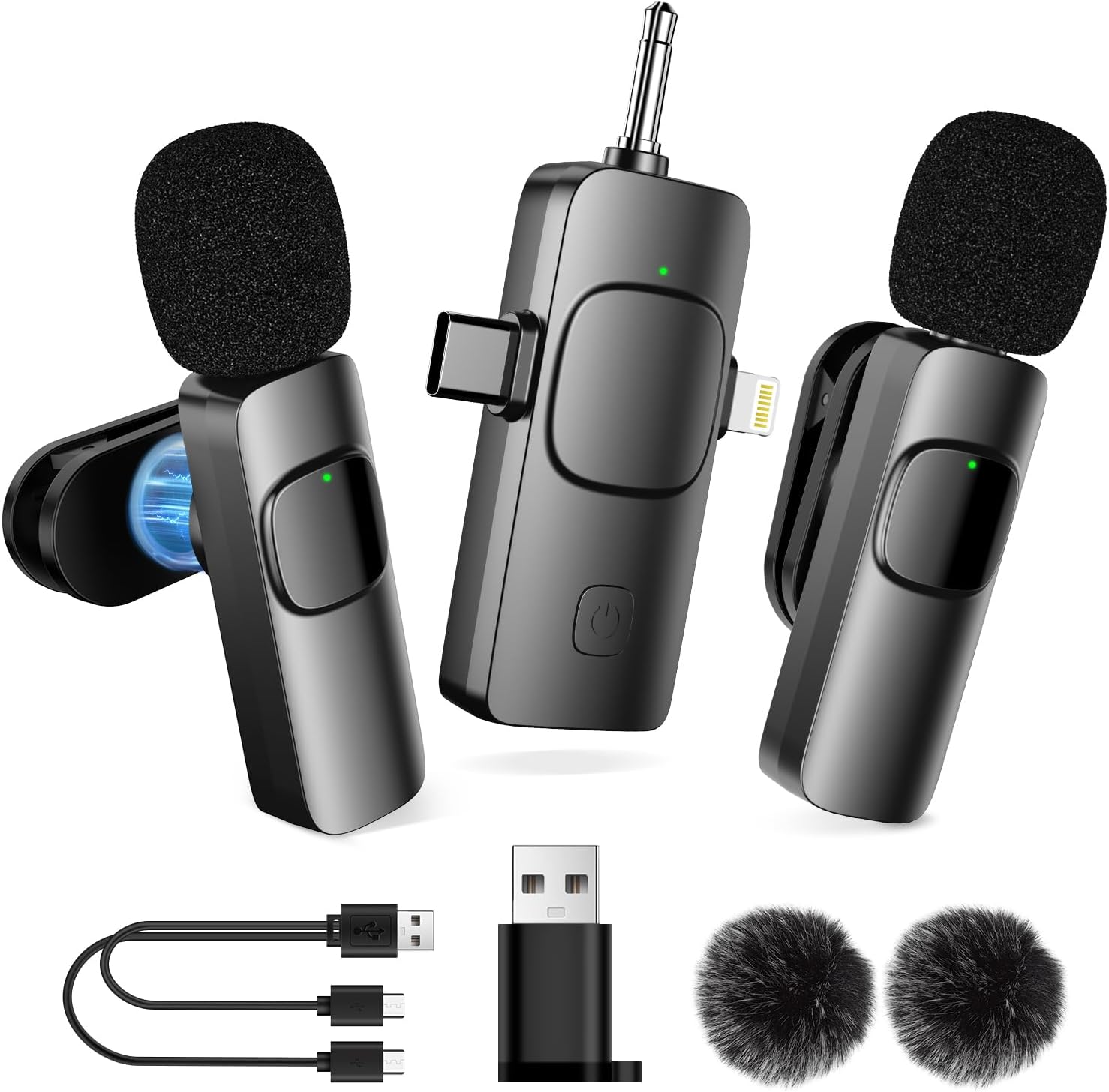 Wireless Lavalier Microphone for iPhone, Android, Computer, and Camera ...