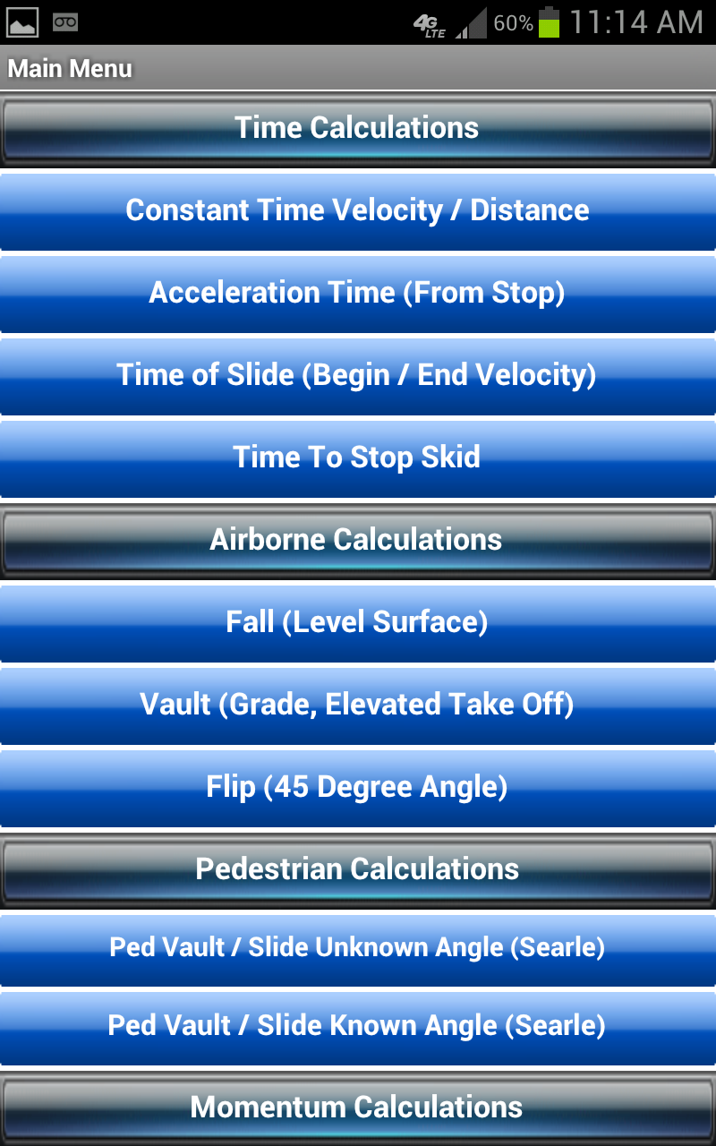 Accident Reconstruction Calculator - App on Amazon Appstore