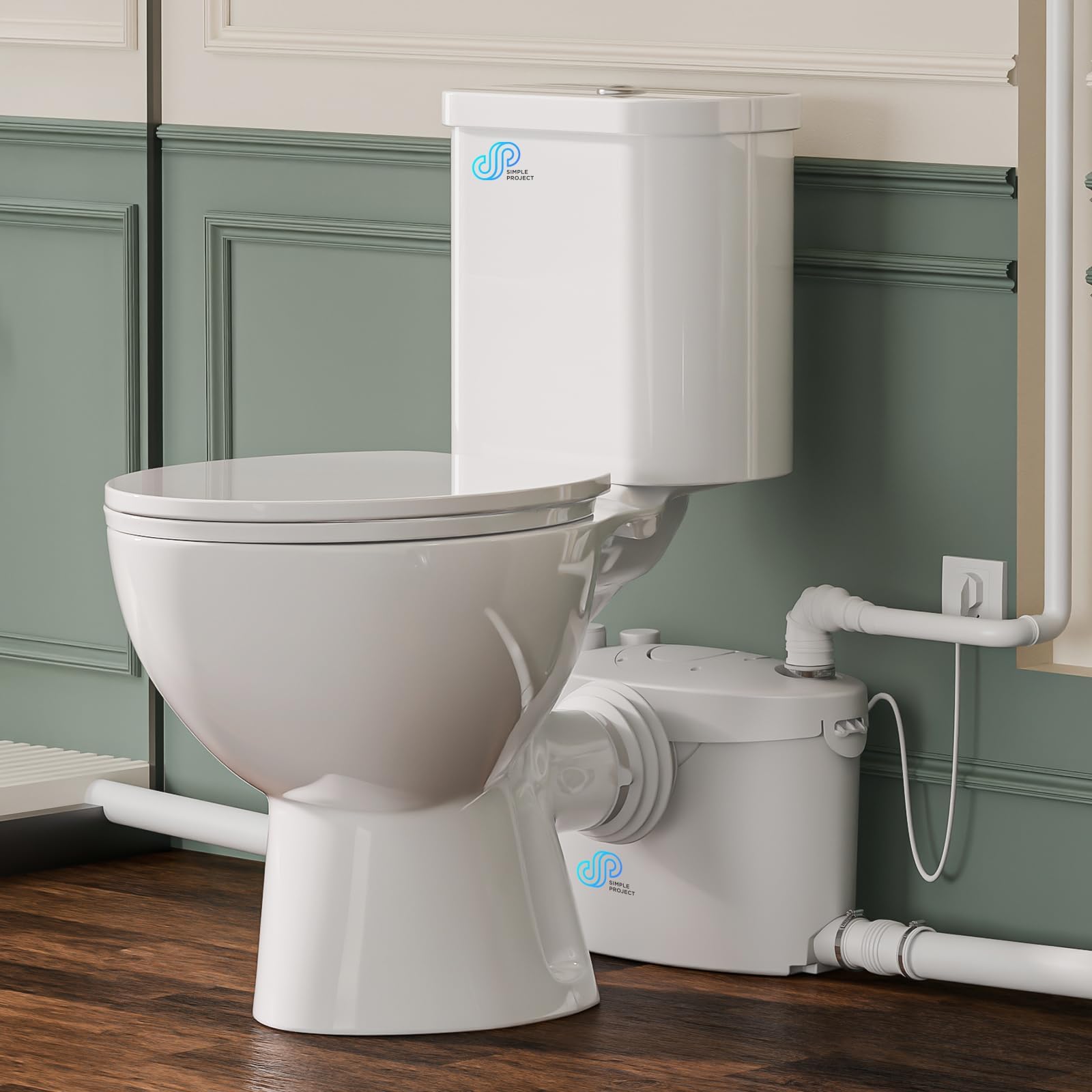 Saniflo SaniPLUS: Macerating Upflush Toilet Kit (with Standard Bowl ...