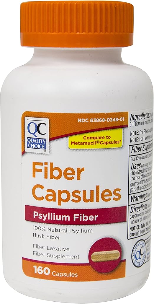 Amazon.com: Quality Choice Fiber Capsules Psyllium Fiber Capsules 160ct ...