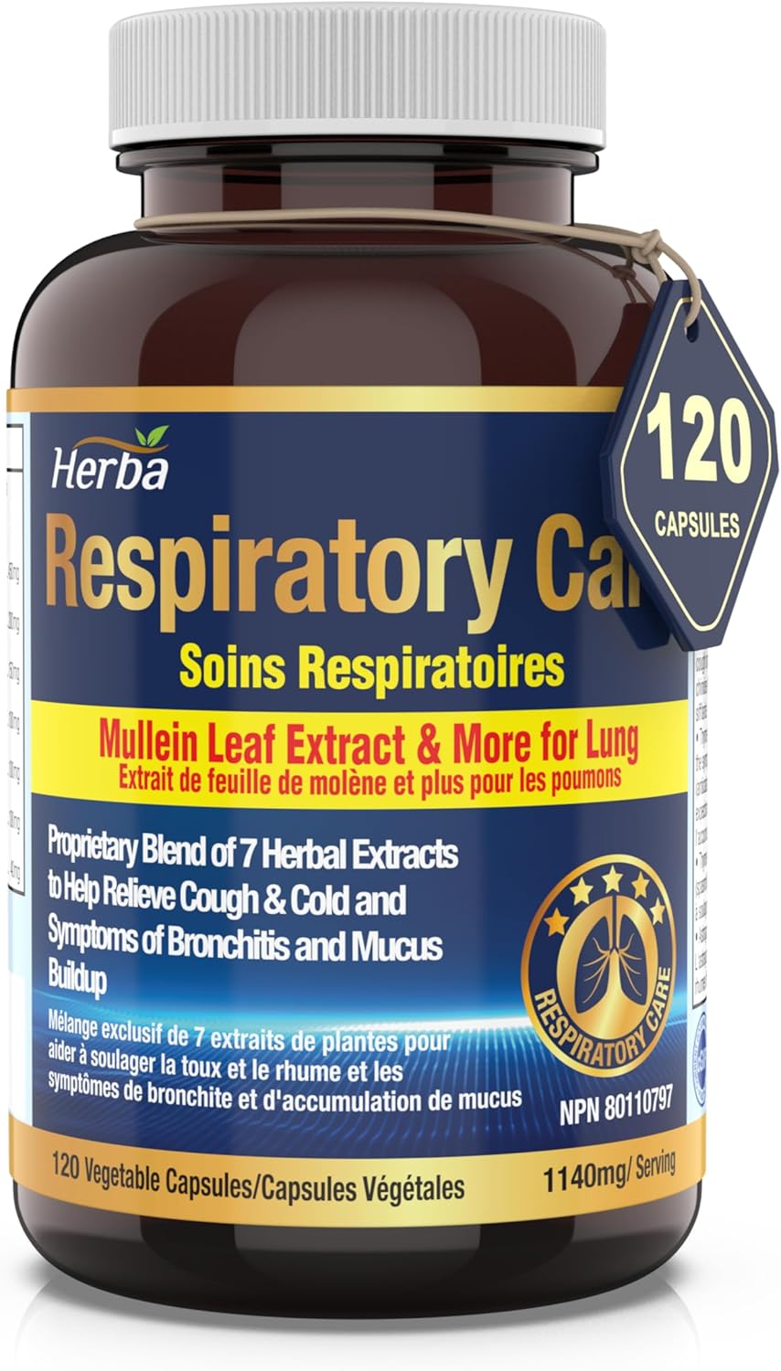 Herba Lung Supplement with Mullein Leaf Extract for Lung Cleanse and ...