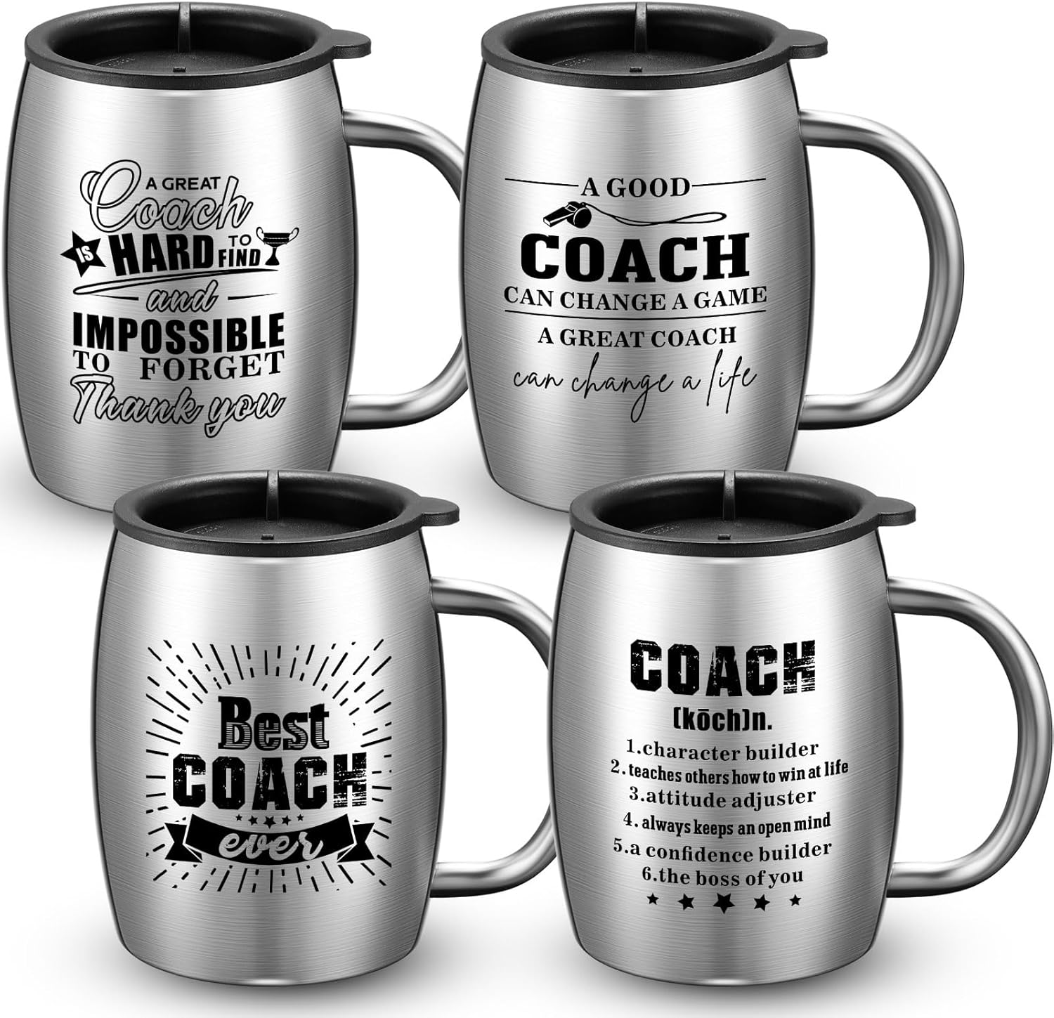 Amazon.com: Vesici 4 Pcs Coach Appreciation Gifts 16 oz Insulated ...