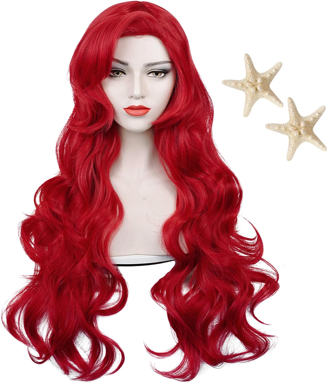 Amazon.com : Red Mermaid Wigs for Women, Long Red Body Wave Wig+ Wig ...