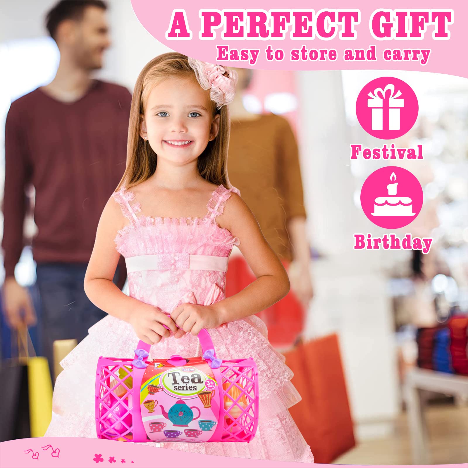 With Hat Bonuci 54-Piece Girls Tea Party Dress Up Set - Hats, Gloves ...