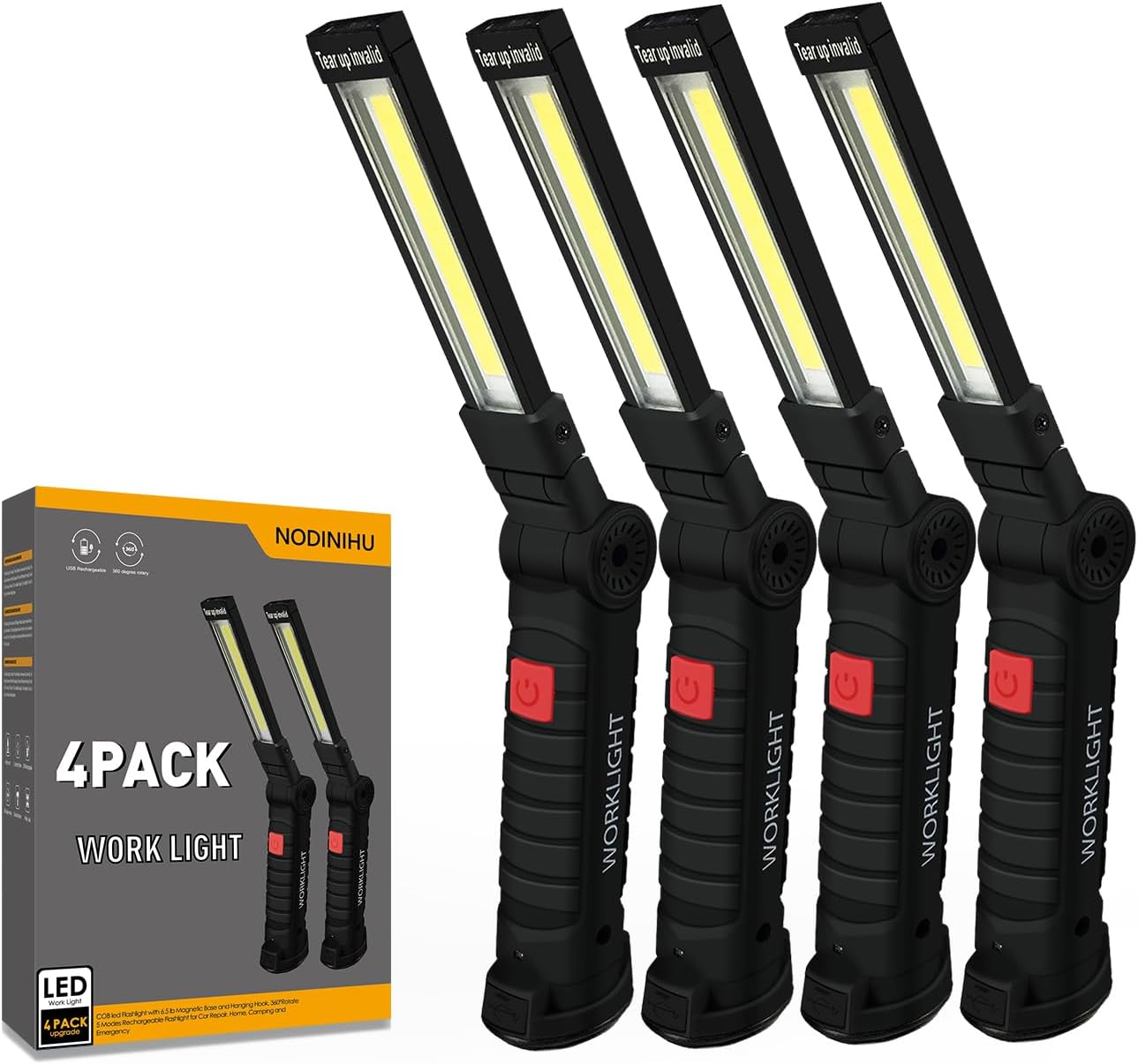 HOTLIGH Rechargeable Work Light - 5000mAh Magnetic Flashlight with 360 ...