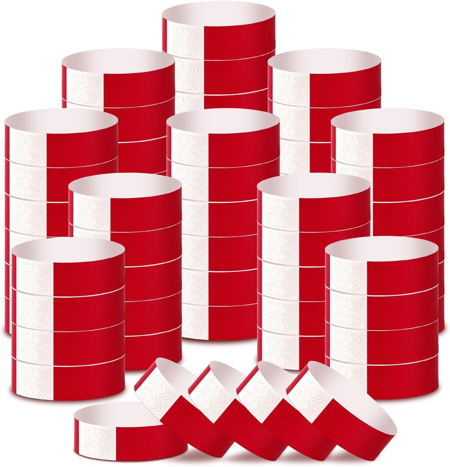 Amazon.com : 2000 Pcs Paper Wristbands for Events Waterproof Neon Red ...