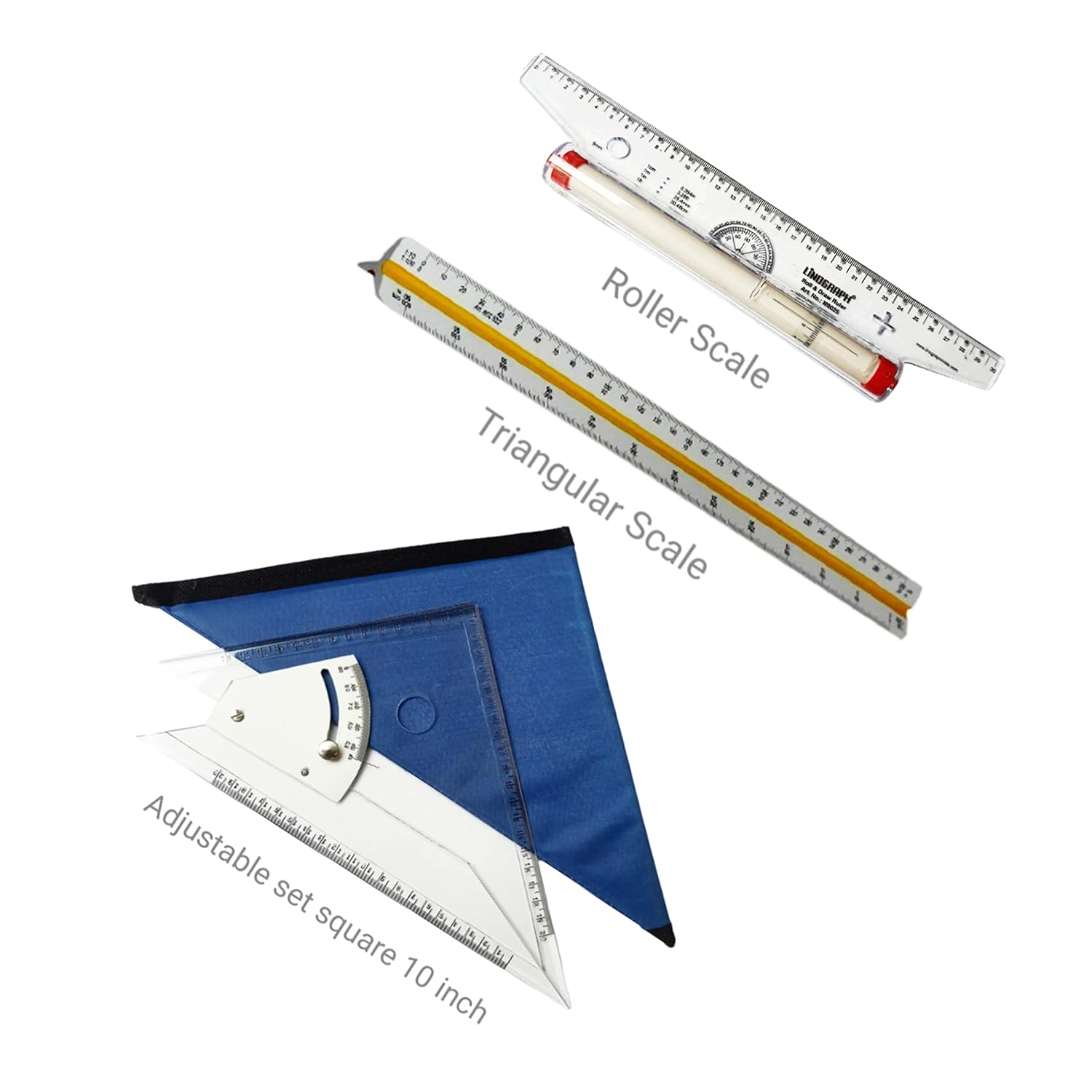 GRAPHICON Roll N Draw 30 cm, Adjurstable Set Square 10 inch and Plastic ...