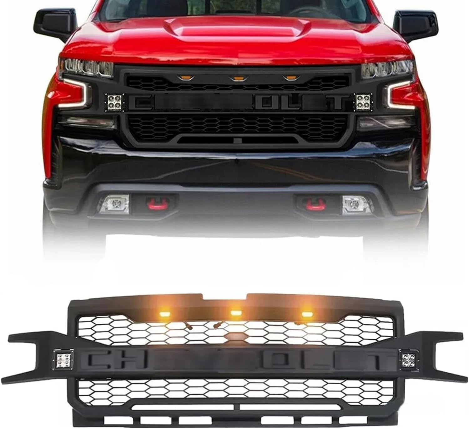 Amazon.com: LKMQDYZ Front Grill Compatible with Silverado 1500 2019 ...