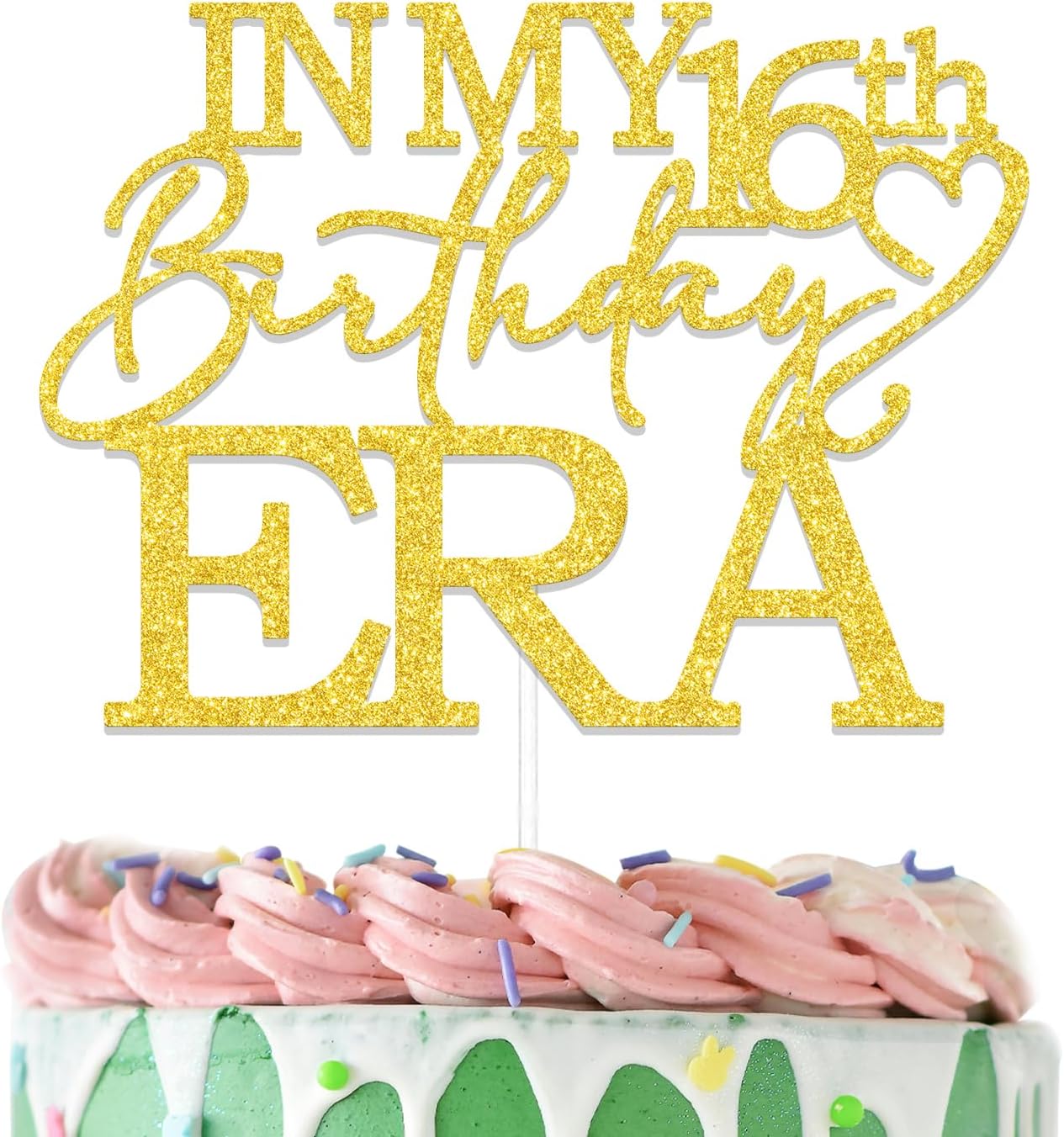Amazon.com: Happy Sweet 16 Cake Topper, In My 16th Birthday Era Cake ...