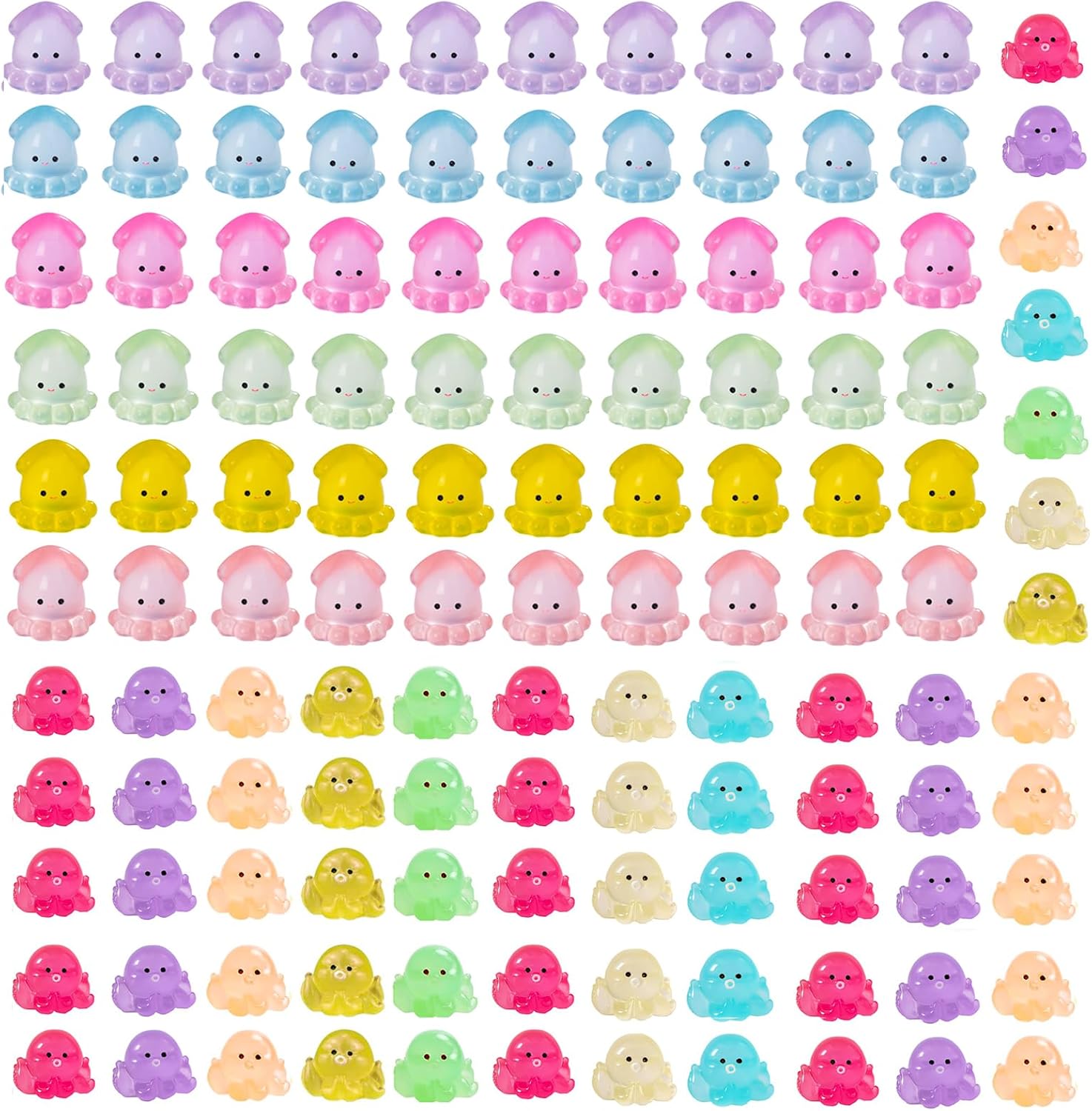 Amazon.com: titihuirie 140 Pcs Mini Octopus Figurines Tiny Resin ...
