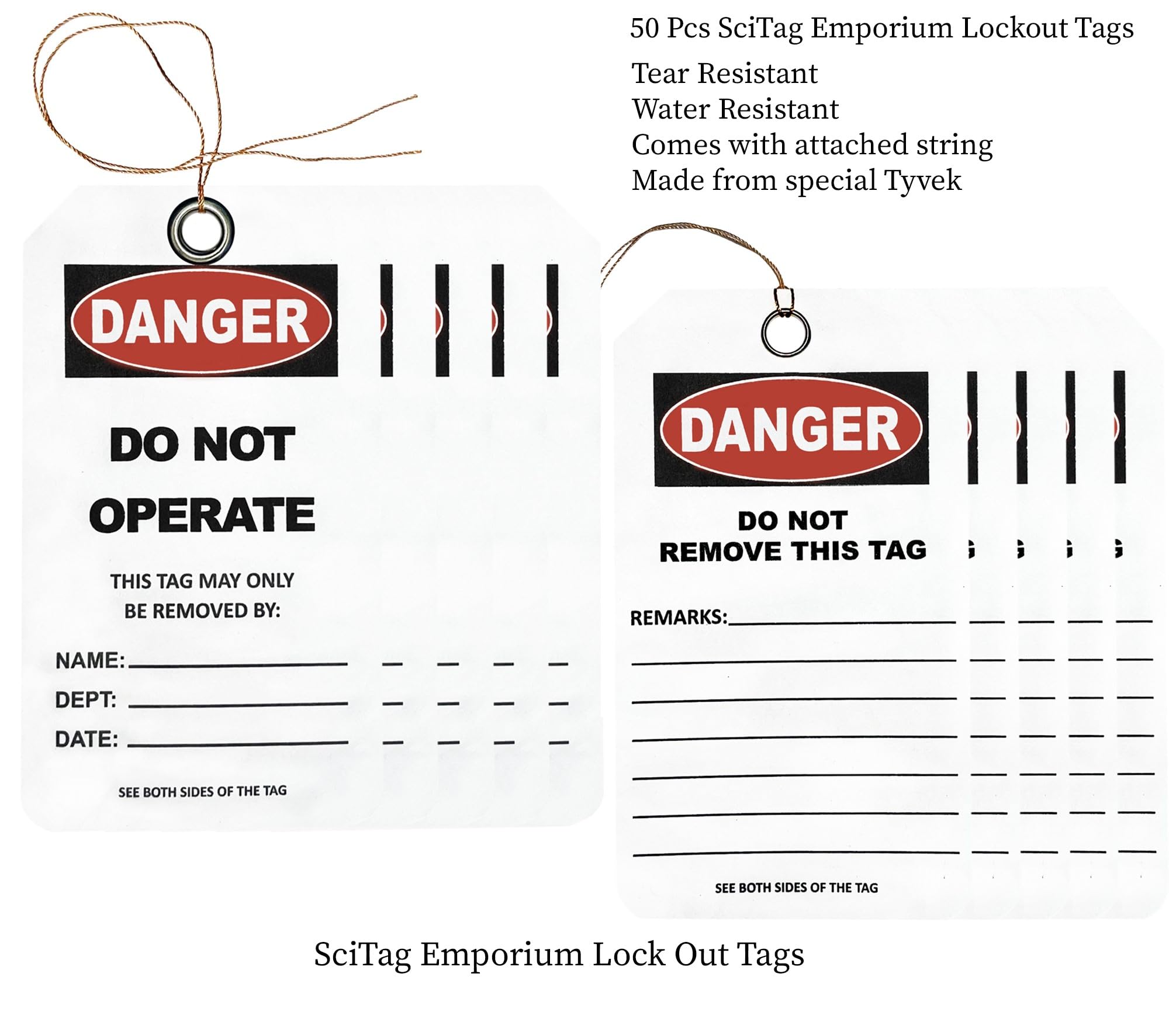 Car Lockout Kit Tyvek Safety Tags 40 Lockout Tagout Do Not Operate Tags ...