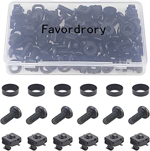 Amazon.com: Favordrory 30 Pack M6 x 16mm Rack Mount Cage Nuts, Screws ...