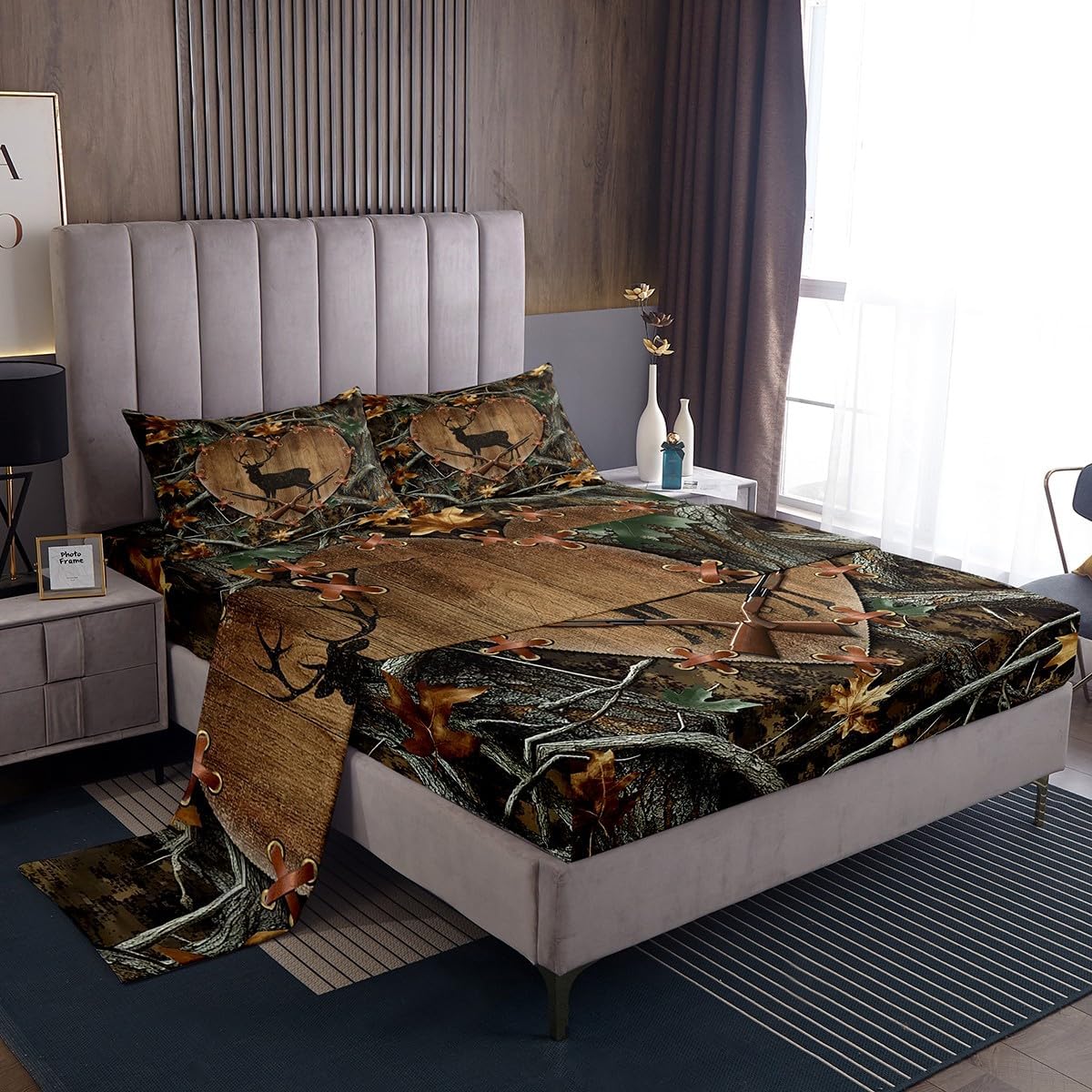 Amazon.com: Erosebridal Hunting Bed Sheets Set Full Size Deer Sheet Set ...