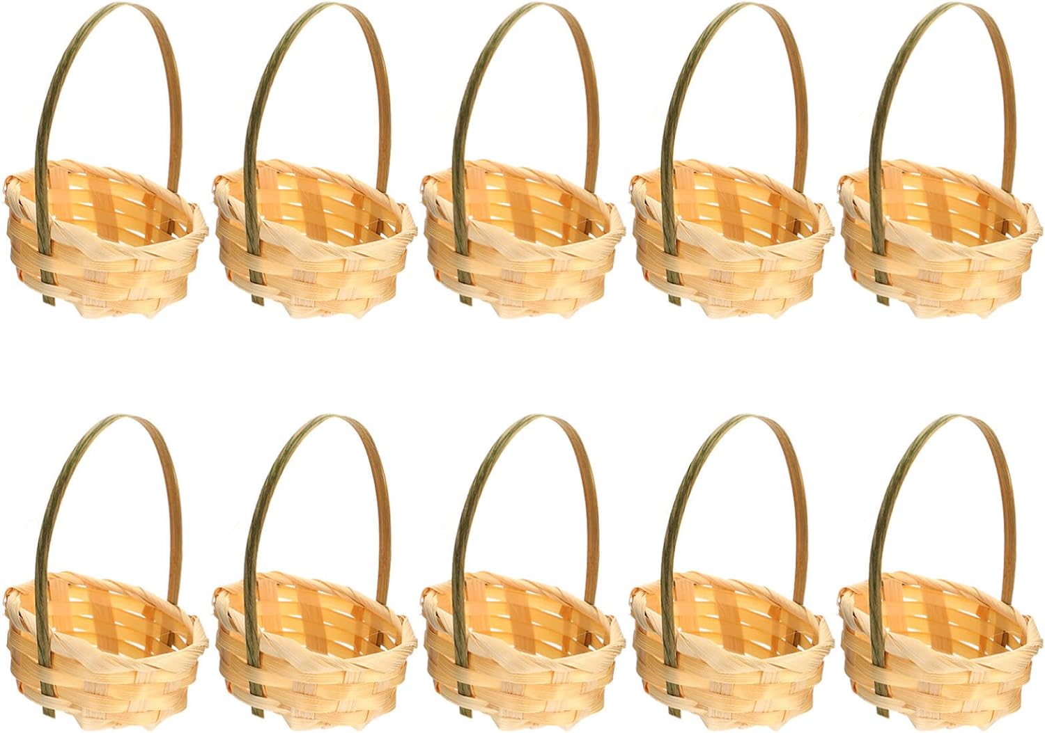 Amazon.com: POPETPOP Mini Woven Baskets with Handles: 10Pcs Small ...
