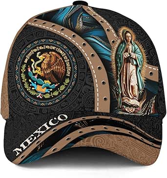 Mexico Baseball Cap with Virgin Mary, Mexican Caps for Men, Mexico ...
