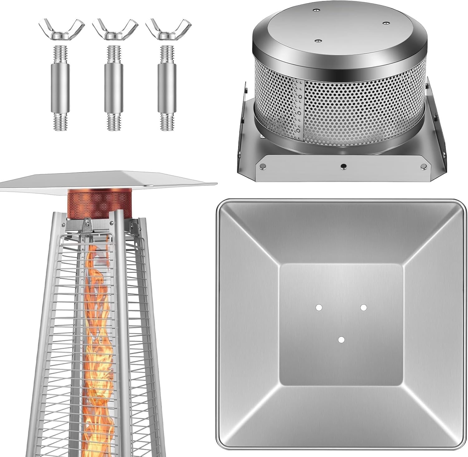 Amazon.com: Two Piece Pyramid Patio Heater Replacement Part Repair Pack ...