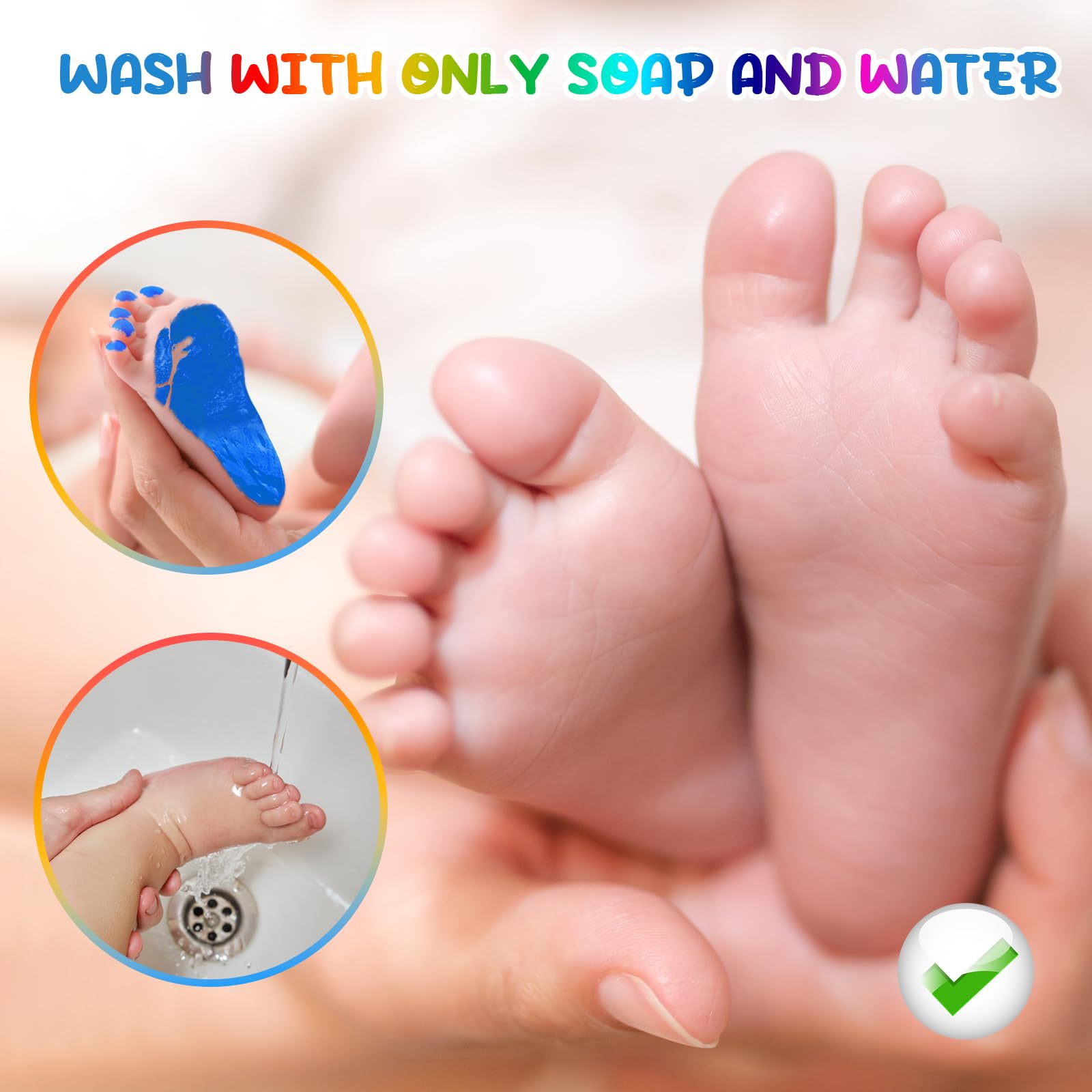 Pink And Blue Baby Hands Baby Hand Clay Kit For Print And Decoration