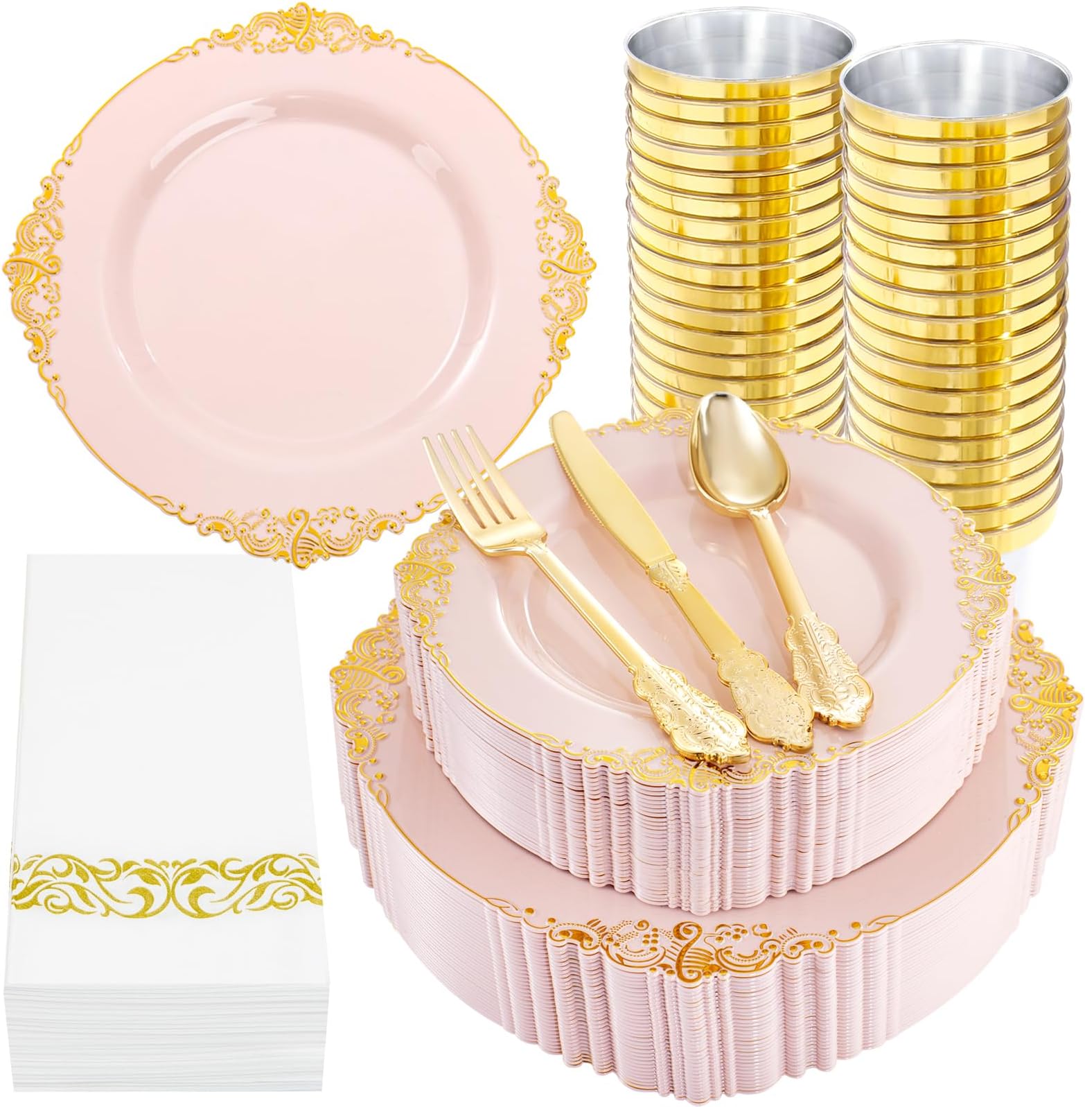 Amazon.com: Gejoy 144 Pcs Baby Shower Plates and Napkins Party Supplies ...