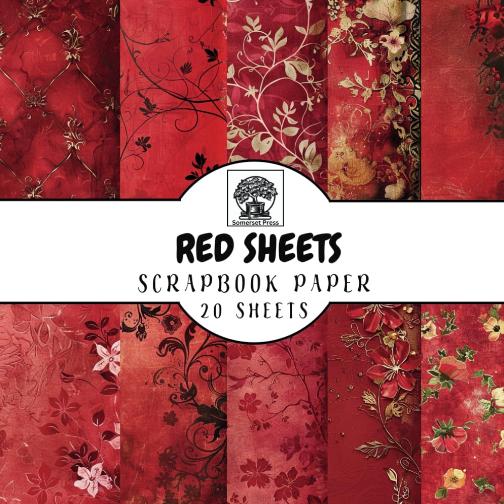 Red Scrapbook Paper: 20 Double-Sided Red Pattern Sheets for ...
