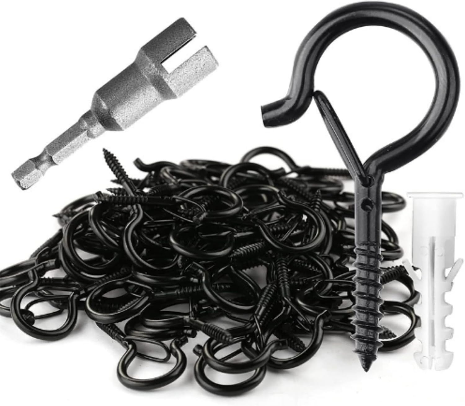 Amazon.com: 25-Piece Set Q and Z Clothes Hanger Hooks Self-Tapping ...