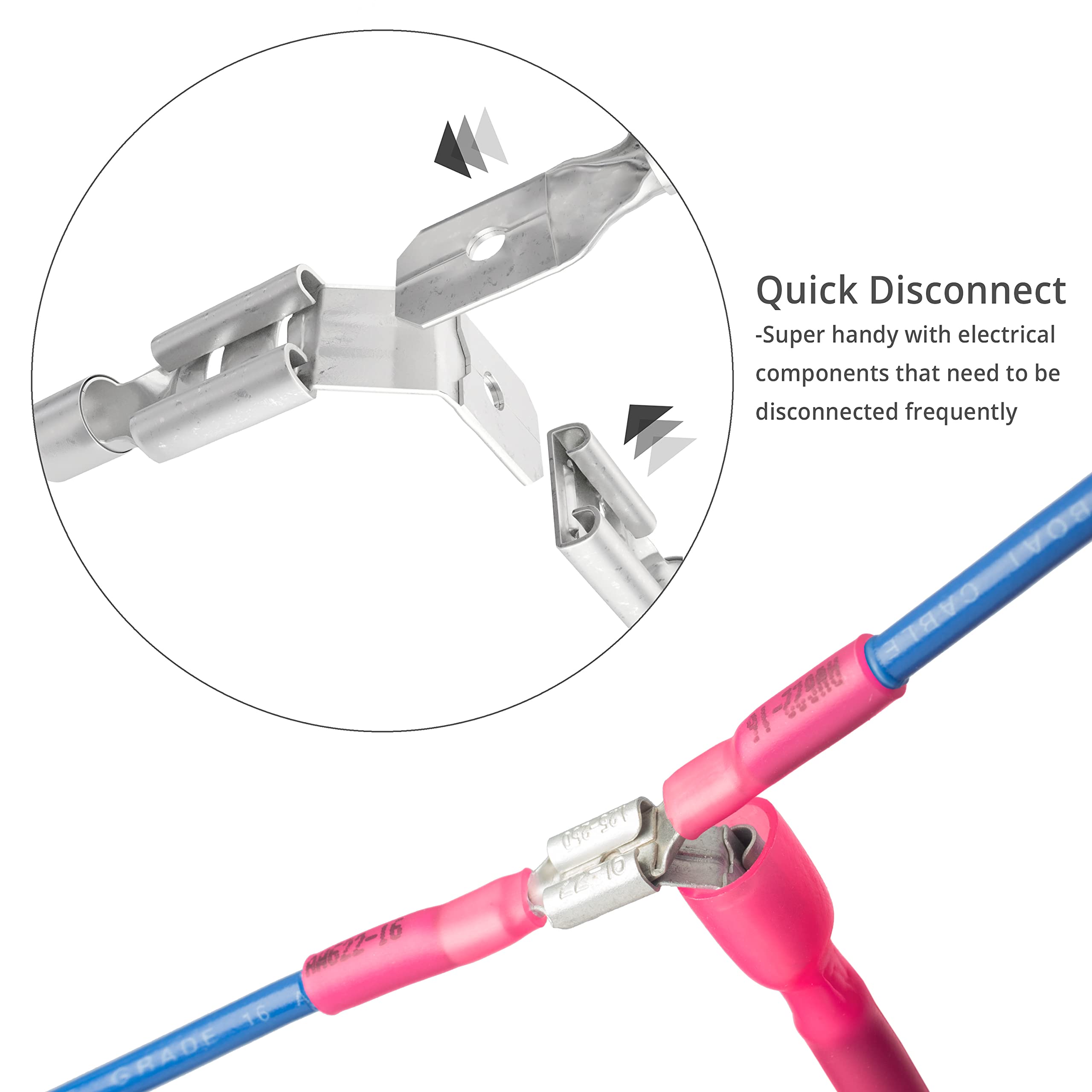 Snapklik.com : Heat Shrink Piggyback Spade Connectors - 3 Way Wire ...