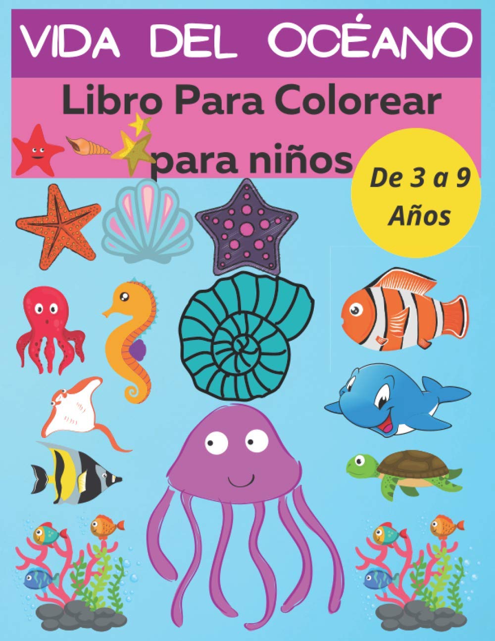 Buy Vida Del Océano Libro Para Colorear para niños De 3 a 9 Años ...